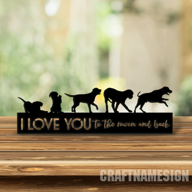 Craftnamesign Custom Wooden Labrador Dog Desk Name Plate, Dog Metal ...