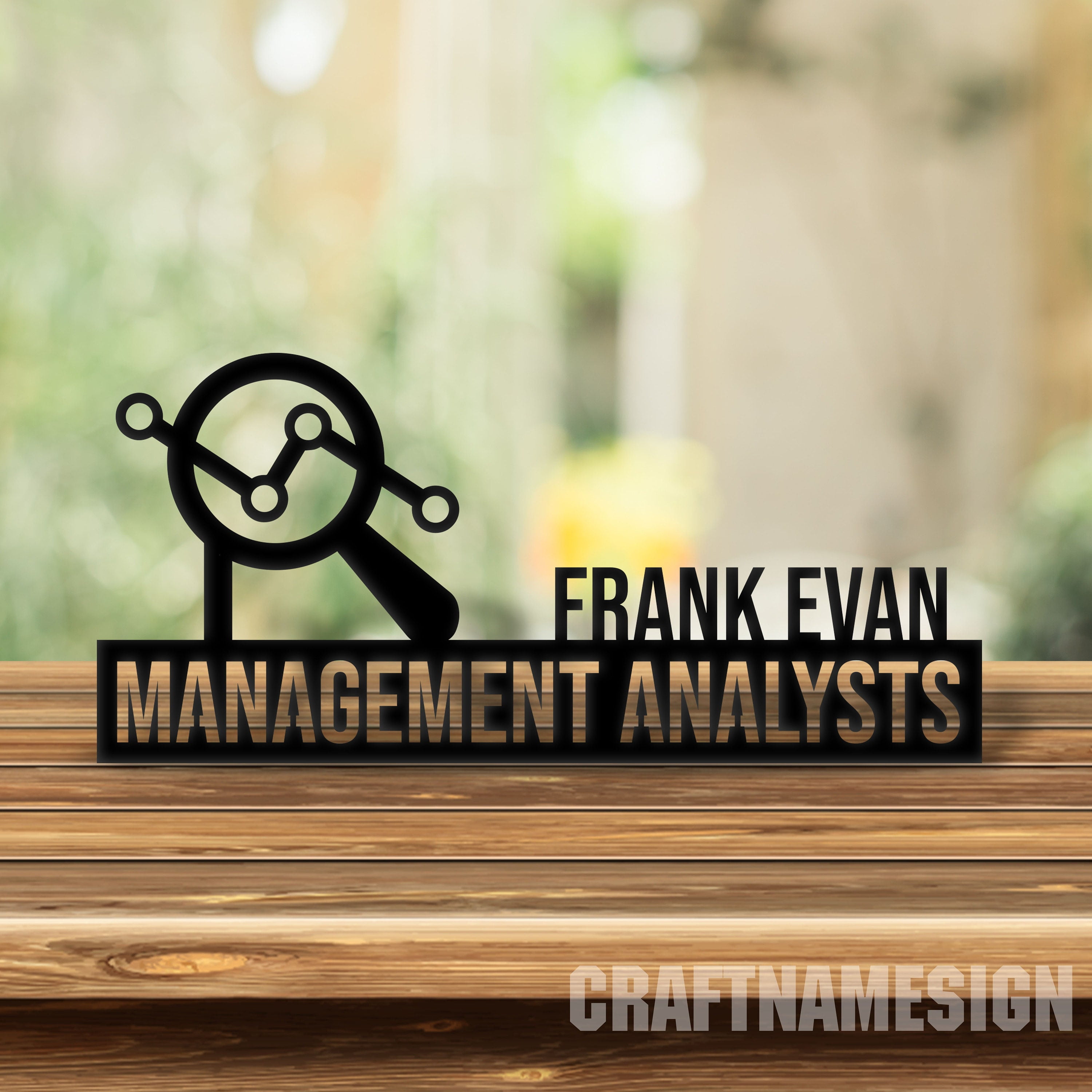 Craftnamesign Custom Wooden Management Analysts Desk Name Plate ...