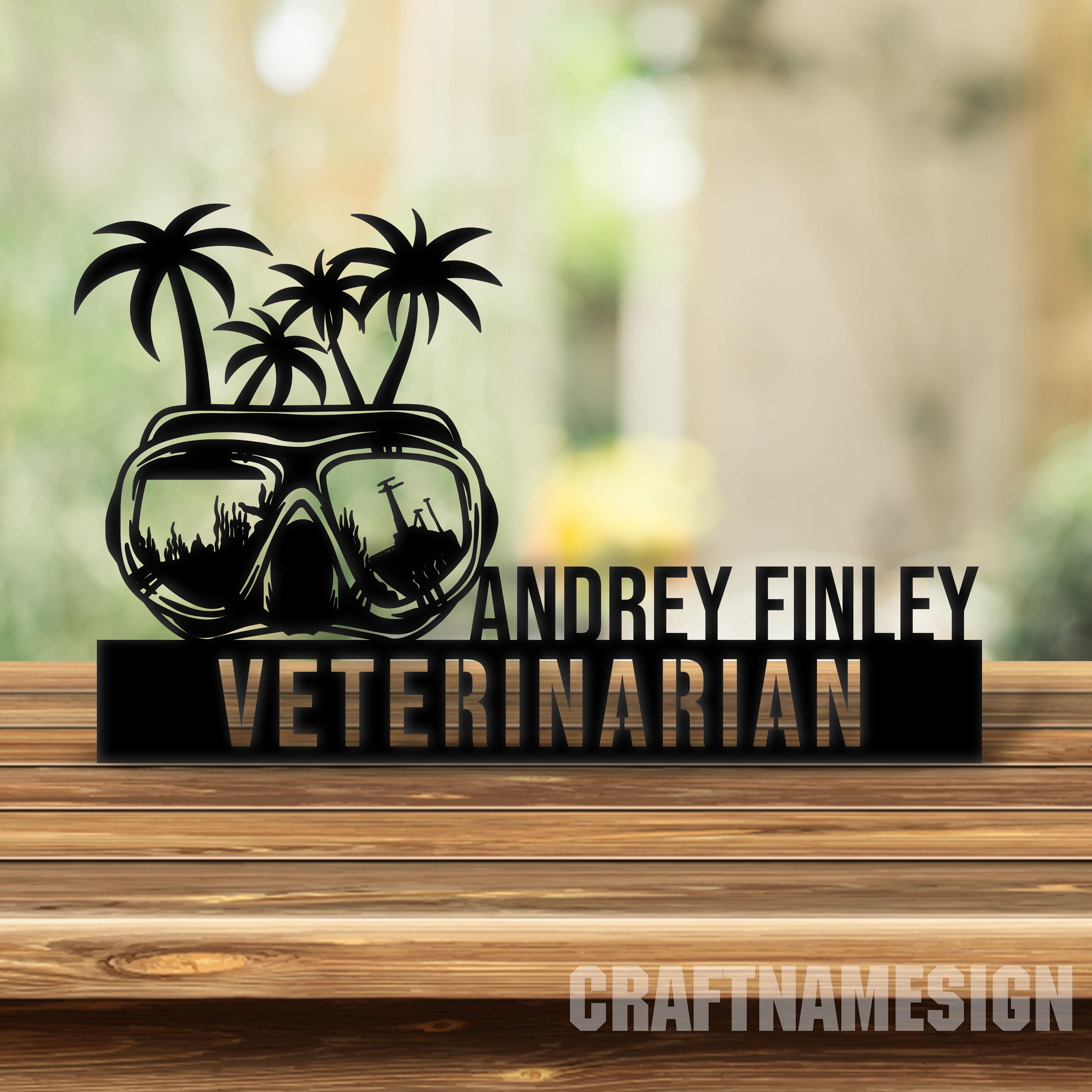 Craftnamesign Custom Wooden Marine Biologist Desk Name Plate, Marine ...