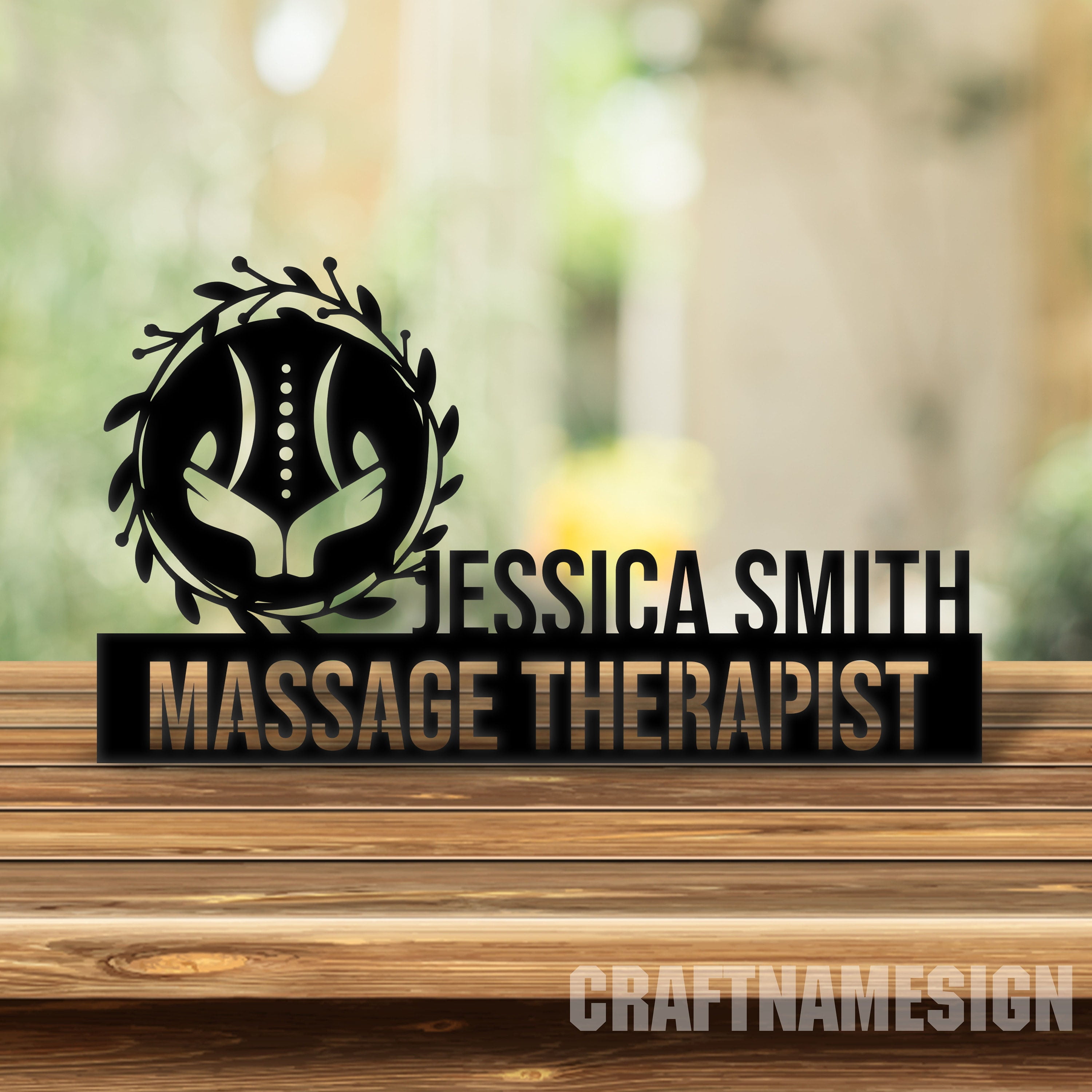 Craftnamesign Custom Wooden Massage Therapist Desk Name Plate ...