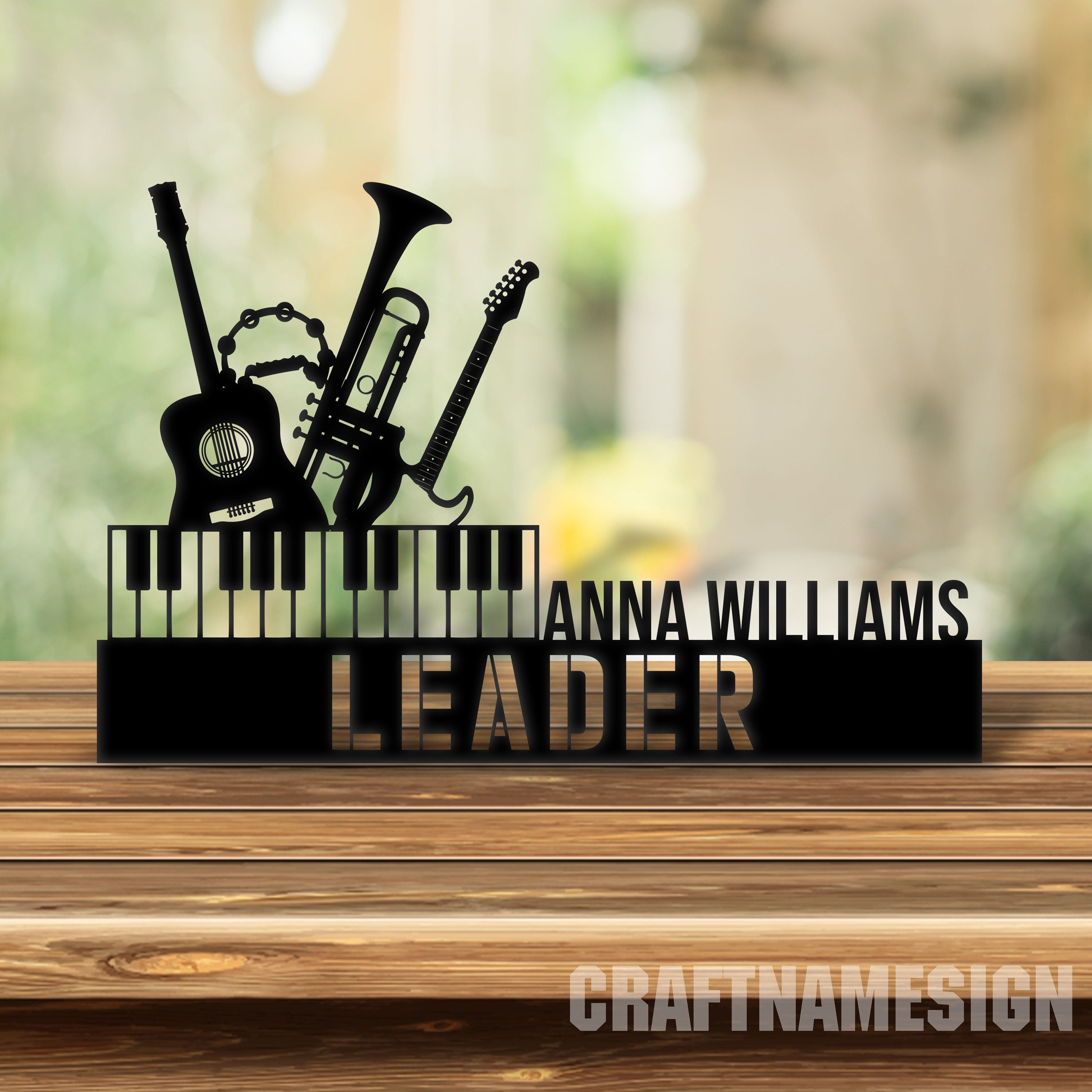 Craftnamesign Custom Wooden Music Studio Desk Name Plate, Musician ...