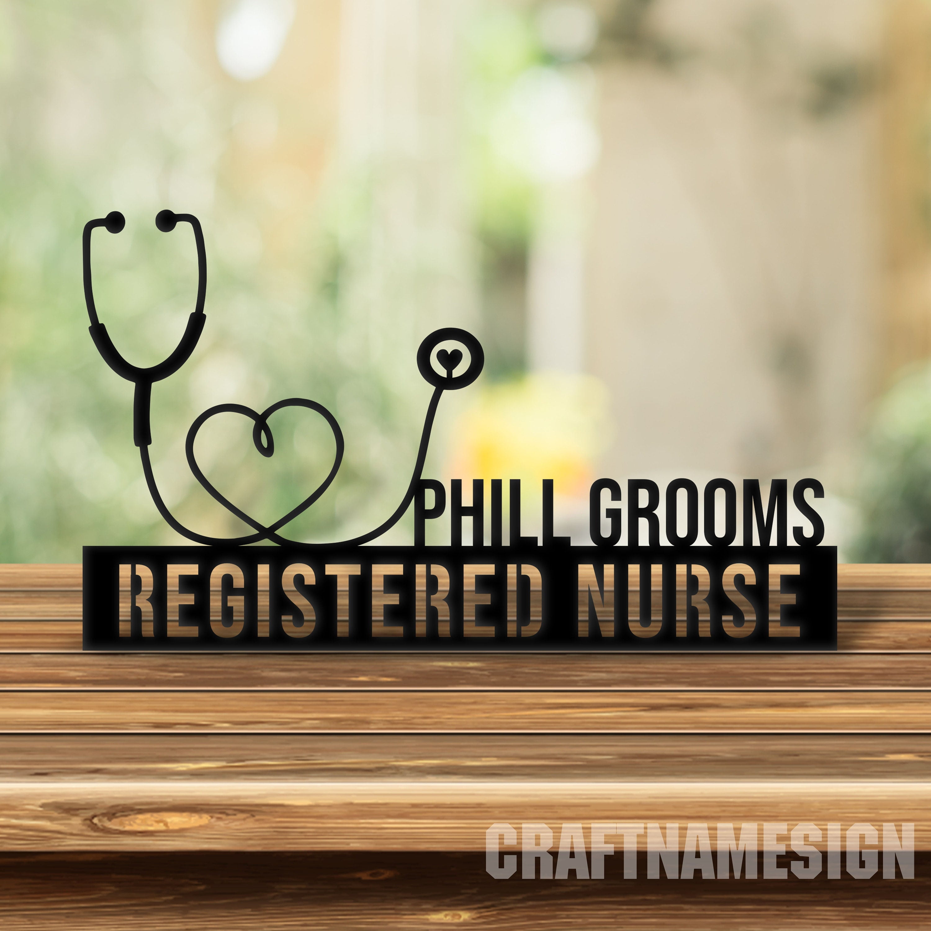 Craftnamesign Custom Wooden Nurse Desk Name Plate, Nurse Metal ...