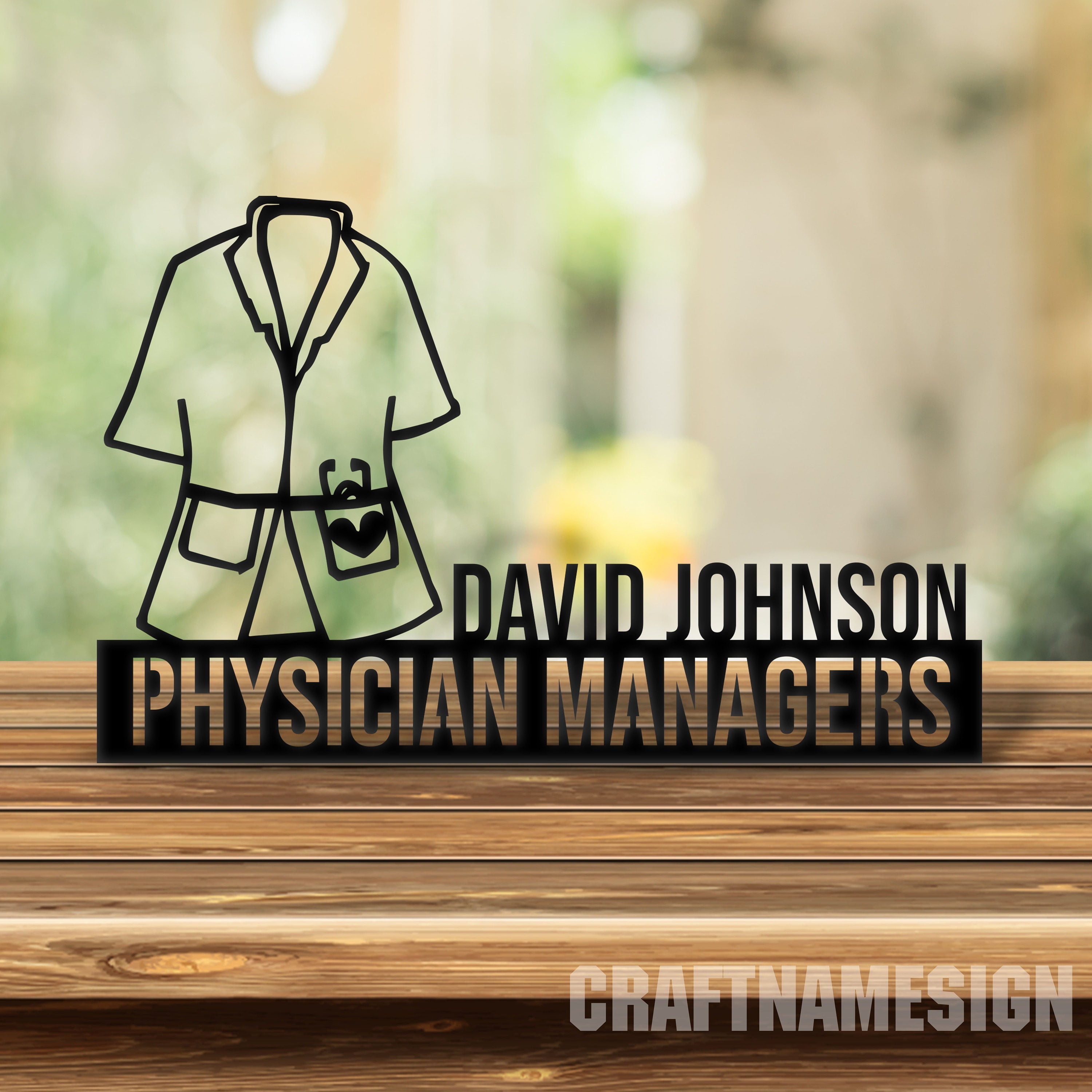 Craftnamesign Custom Wooden Physician Assistants Desk Name Plate, Metal ...