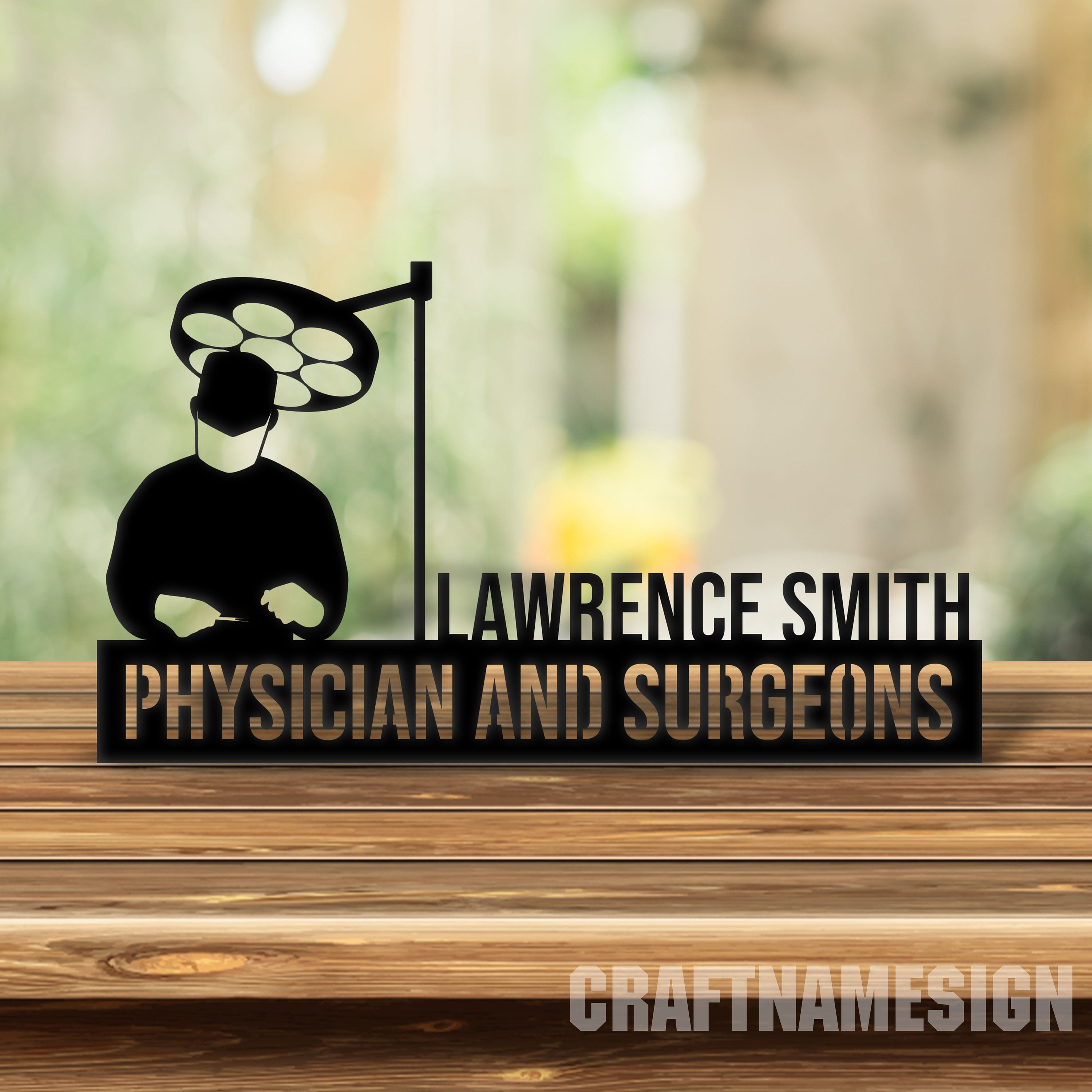 Craftnamesign Custom Wooden Physician and Surgeon Wooden Desk Name ...