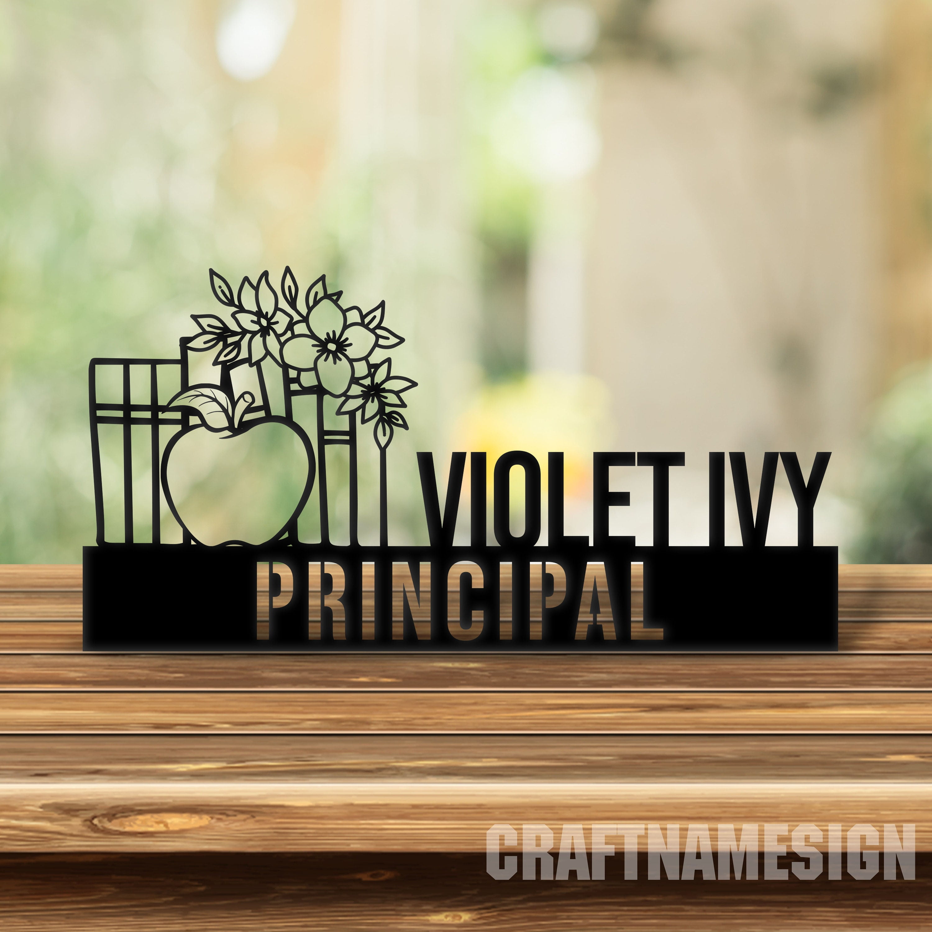 Craftnamesign Custom Wooden Principal Desk Name Plate, Head Of School ...