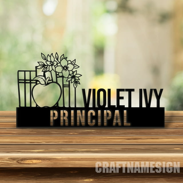Craftnamesign Custom Wooden Principal Desk Name Plate, Head Of School ...