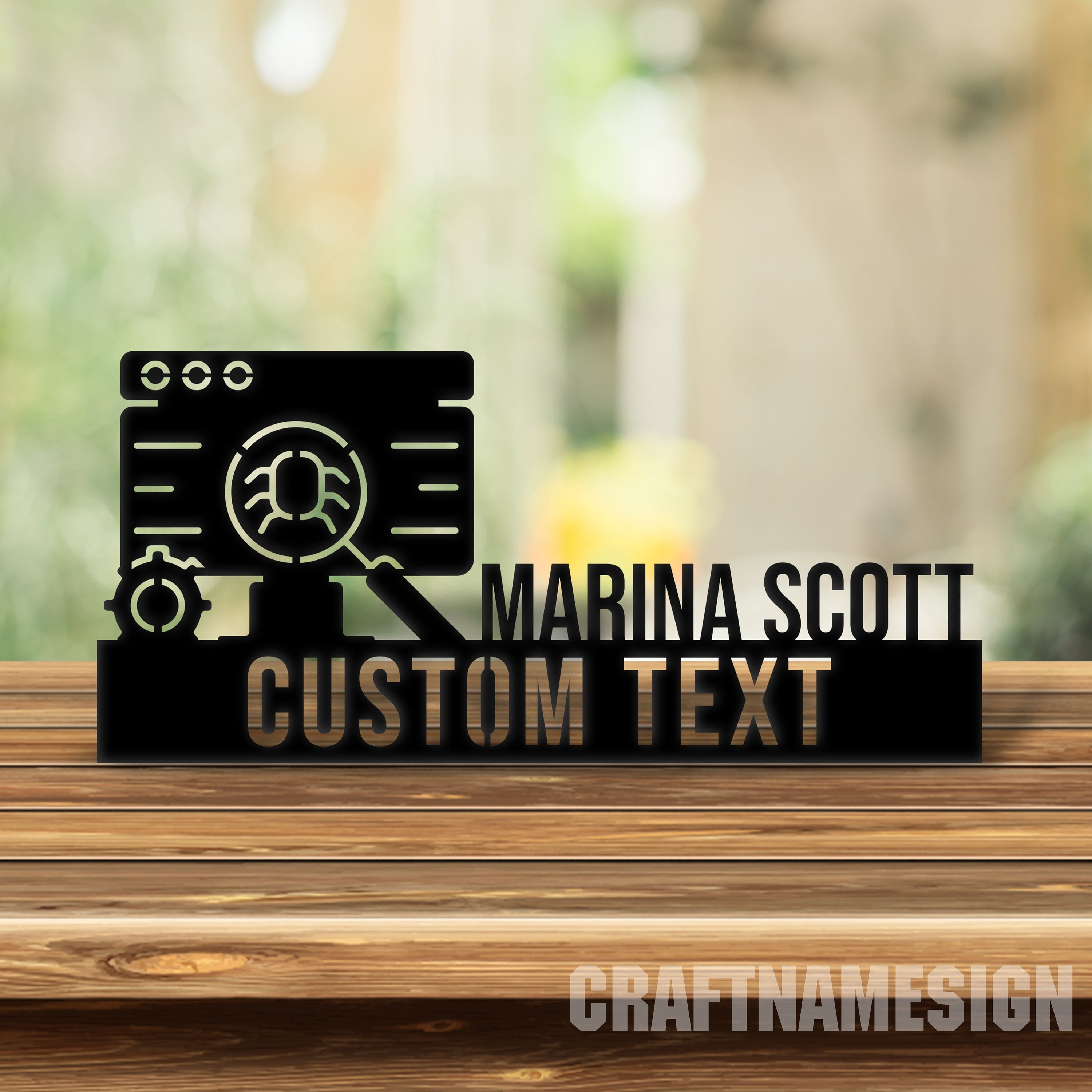 Craftnamesign Custom Wooden QA Engineer Desk Name Plate, Testers Metal ...