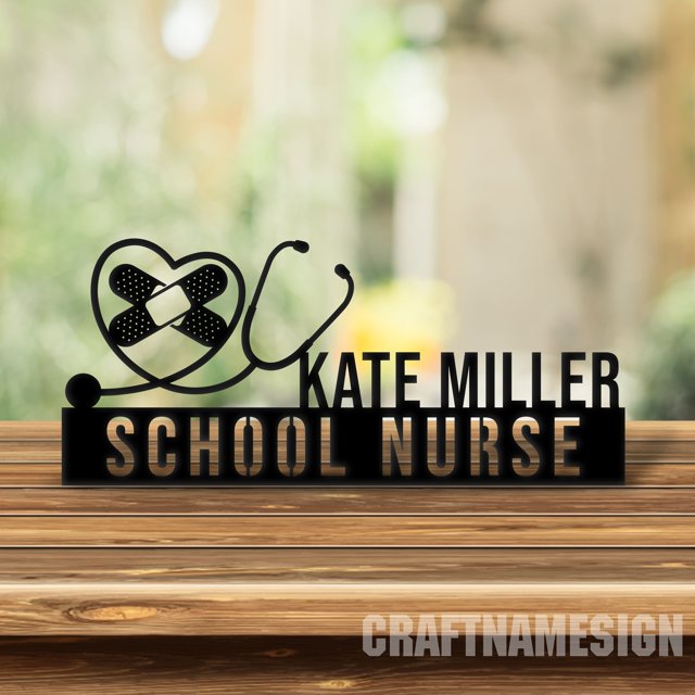 Craftnamesign Custom Wooden School Nurse Desk Name Plate, Nurse ...