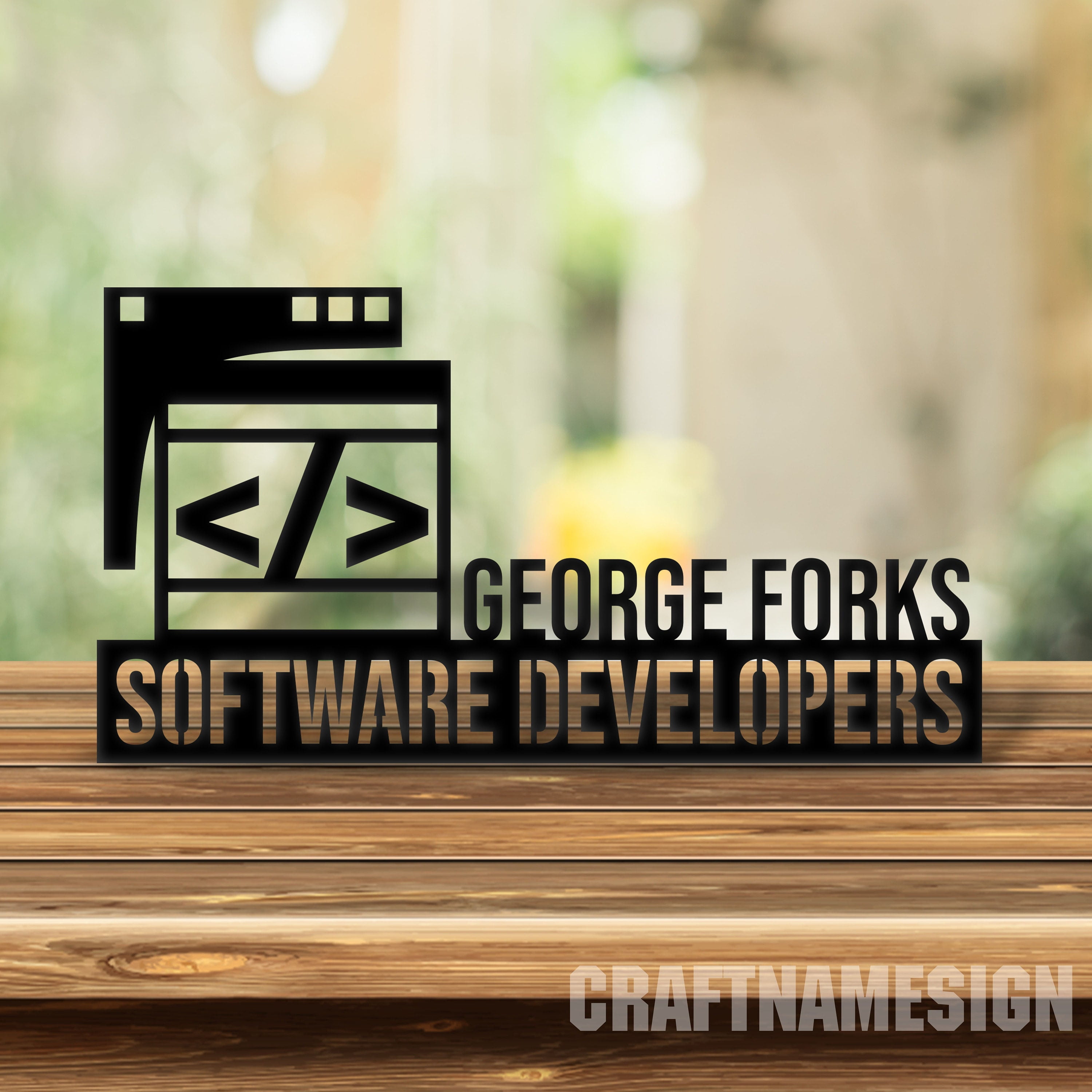 Craftnamesign Custom Wooden Software Engineering Desk Name Plate ...