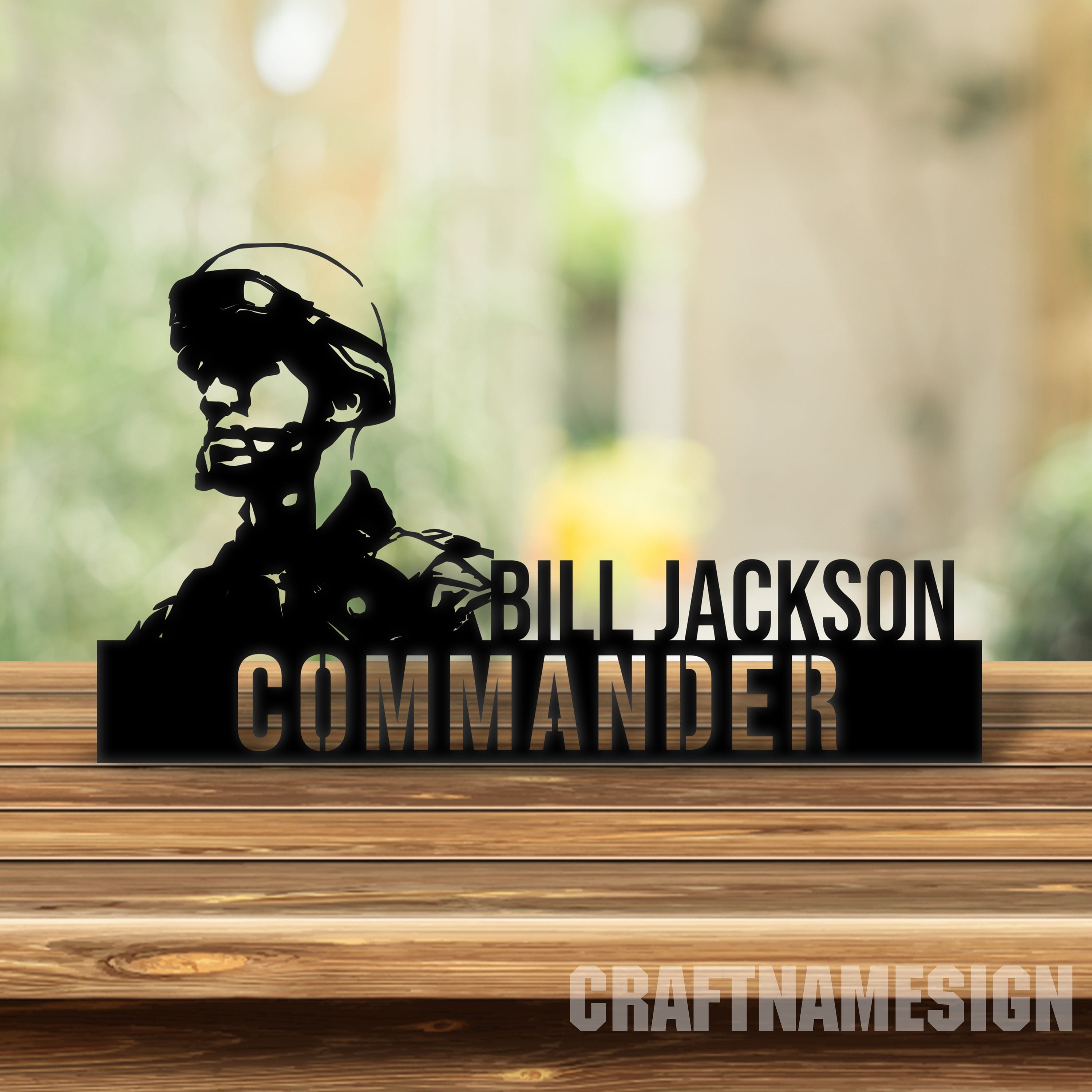 Craftnamesign Custom Wooden Soldier Military Desk Name Plate, Veteran ...