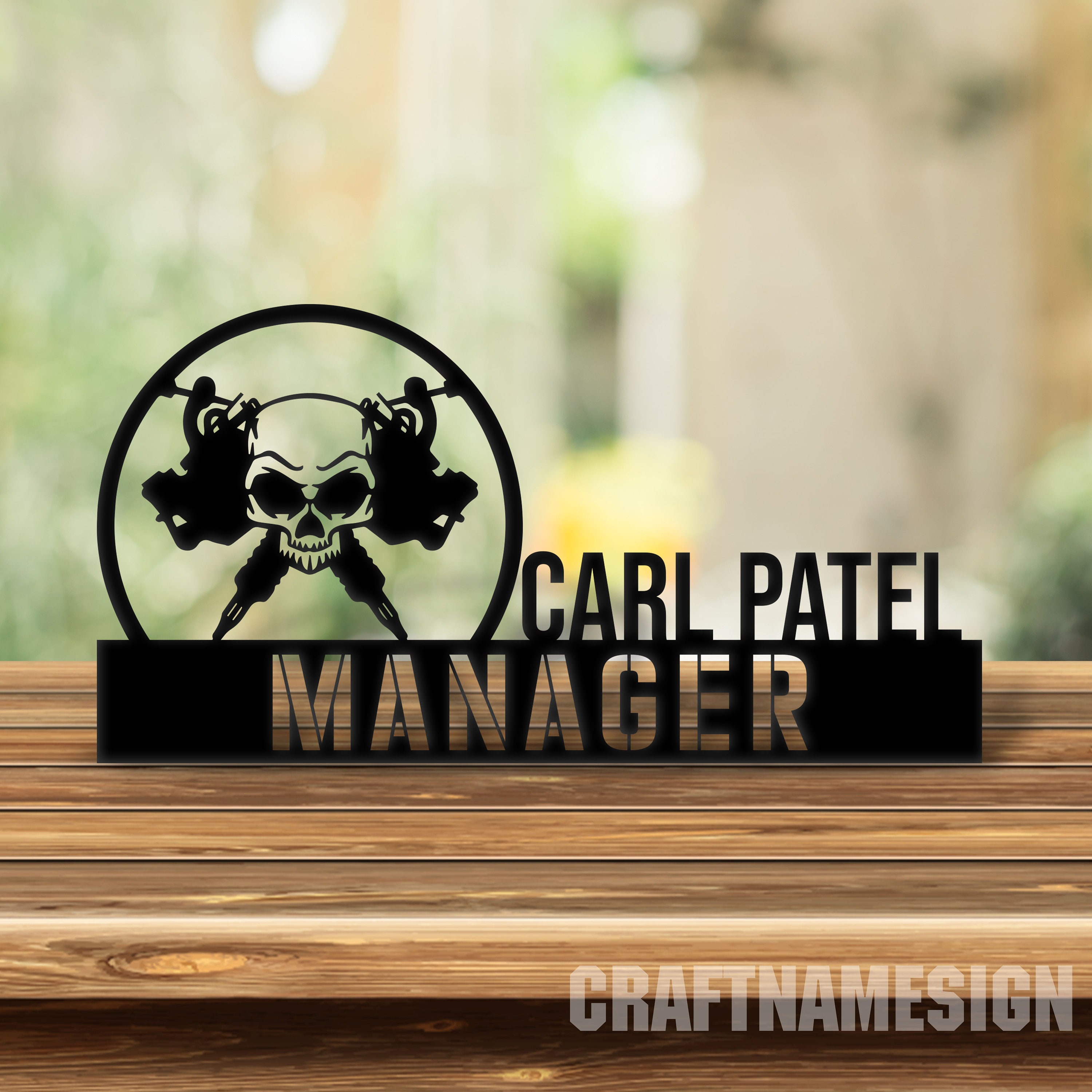 Craftnamesign Custom Wooden Tattoo Artist Desk Name Plate, Ink Studio ...