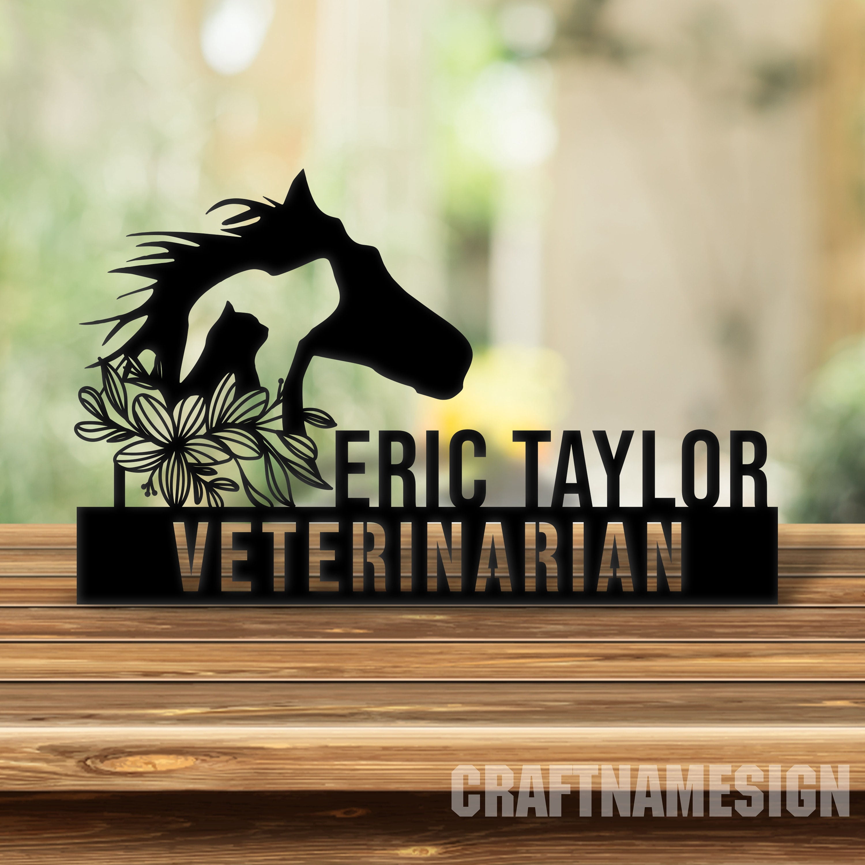 Craftnamesign Custom Wooden Veterinarian Desk Name Plate, Veterinarian ...