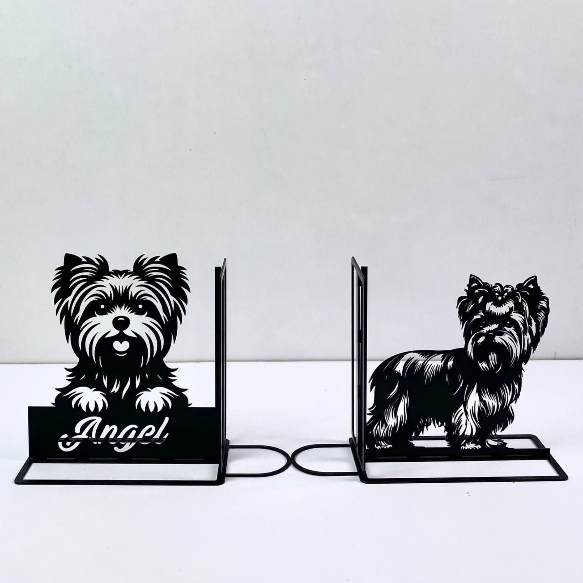 Craftnamesign Custom Yorkshire Terrier Dog Metal Bookend, Dog Book ...