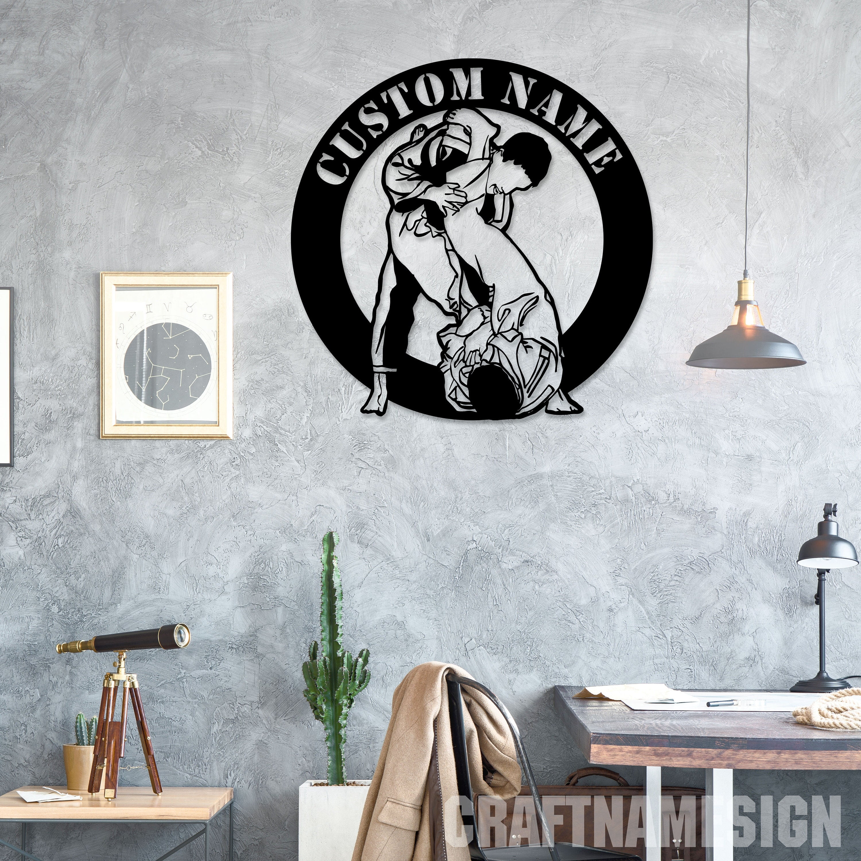 Craftnamesign Custtom Brazilian Jiu Jitsu Metal Sign LED Light, Martial ...