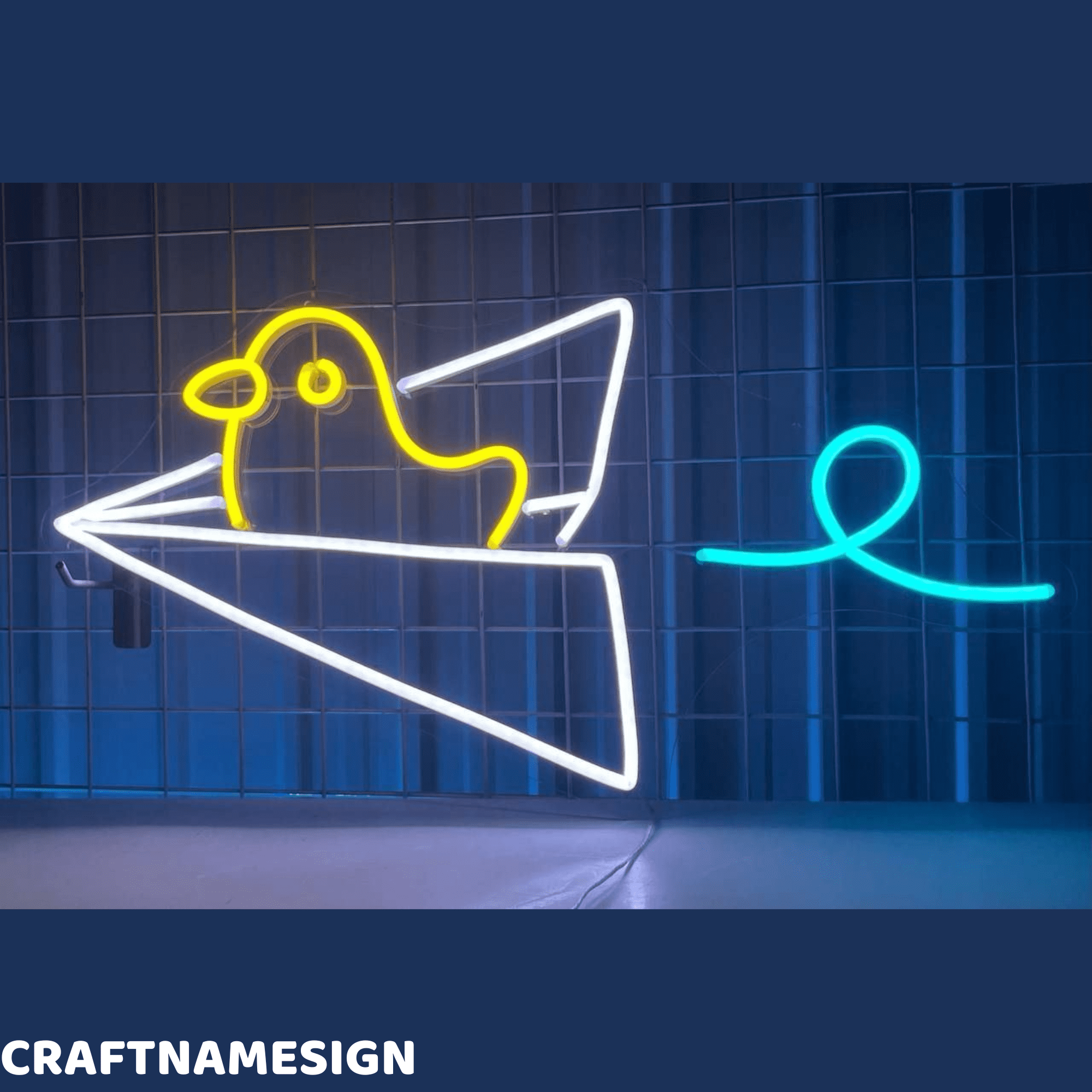 Craftnamesign Cute Bird Flying Neon Sign, Kids Room Wall Decor, Kids ...