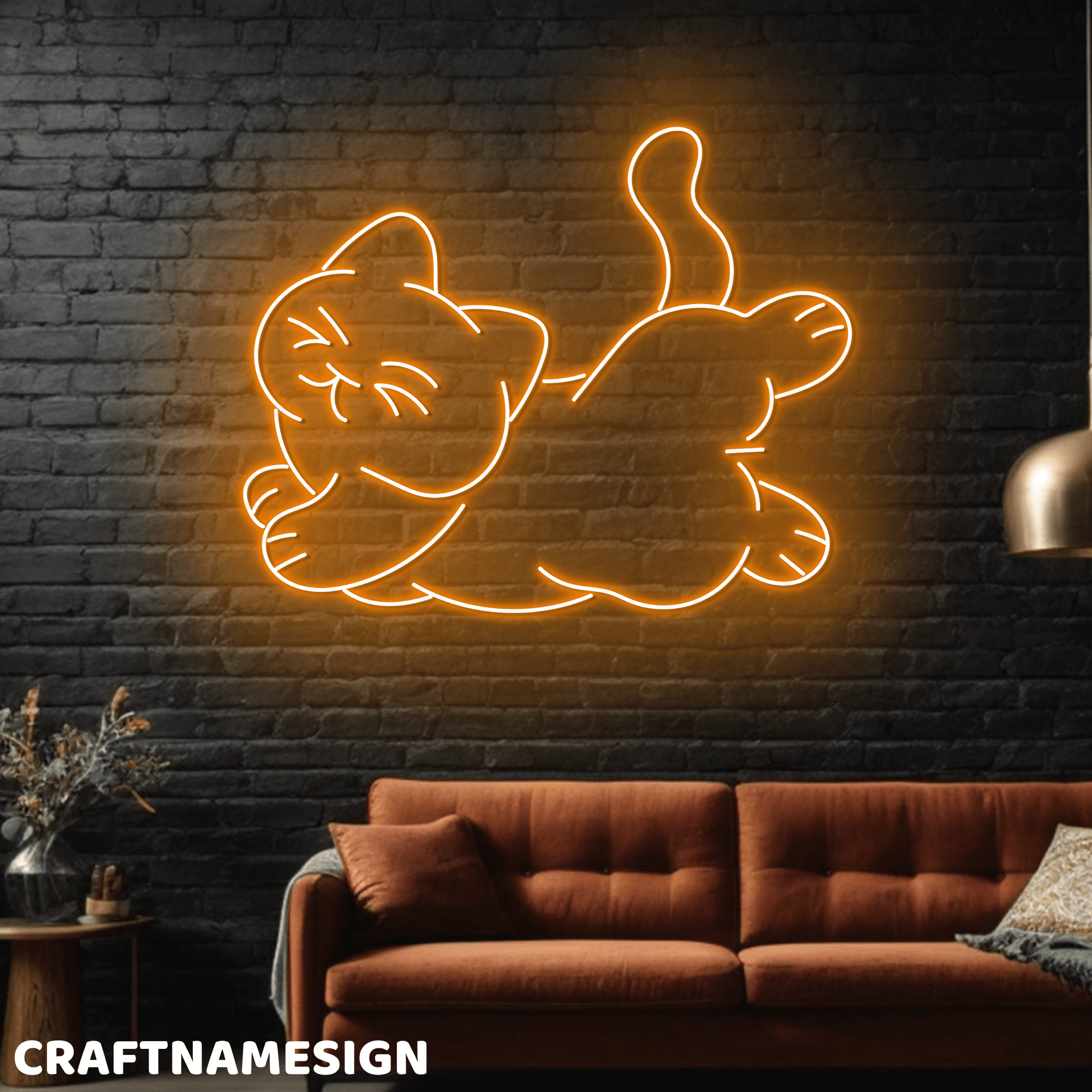 Craftnamesign Cute Cat Neon Light For Wall Decor, Veterinary Clinic LED ...