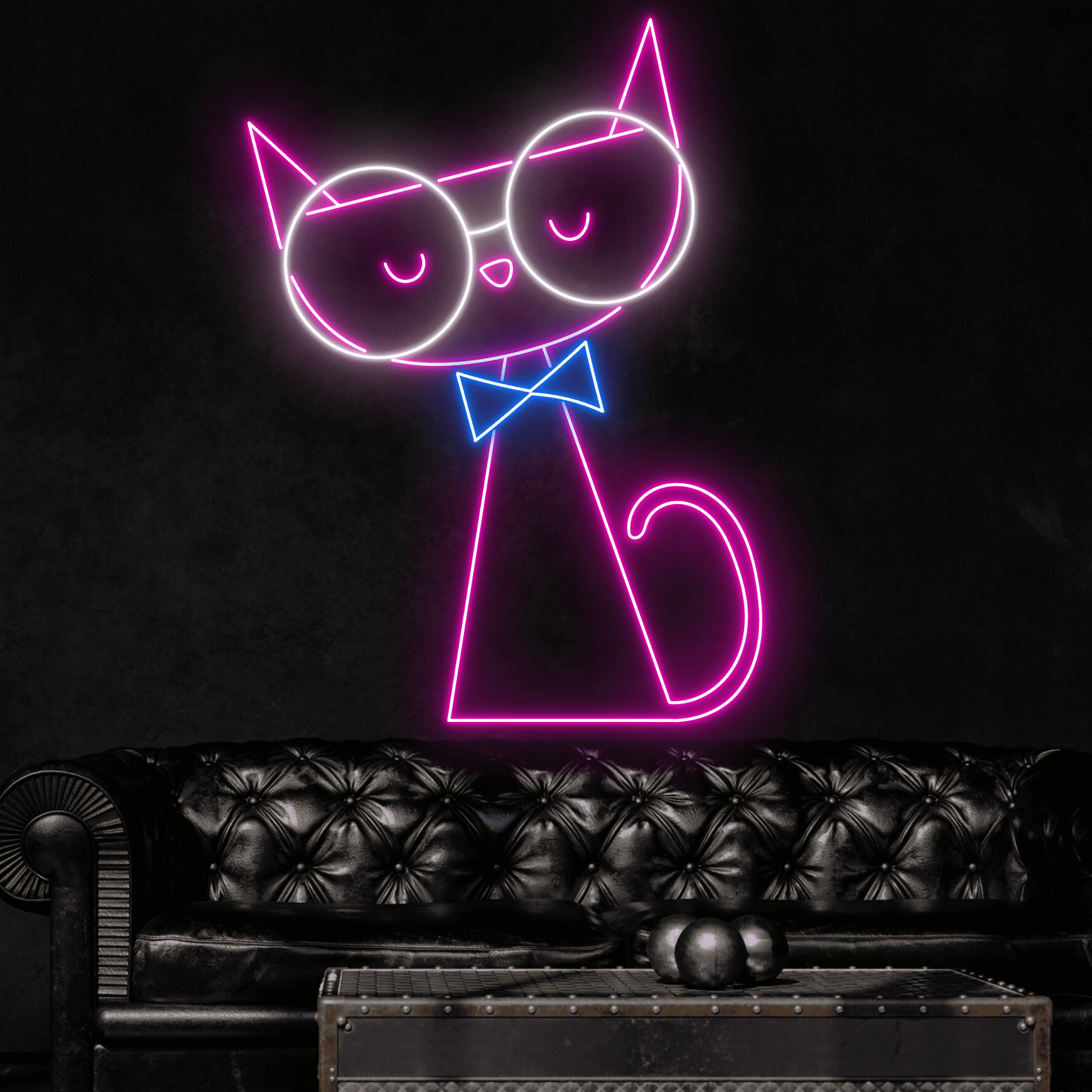 Craftnamesign Cute Cat Neon Sign, Bedroom Wall Decor, Cat Wall Art ...