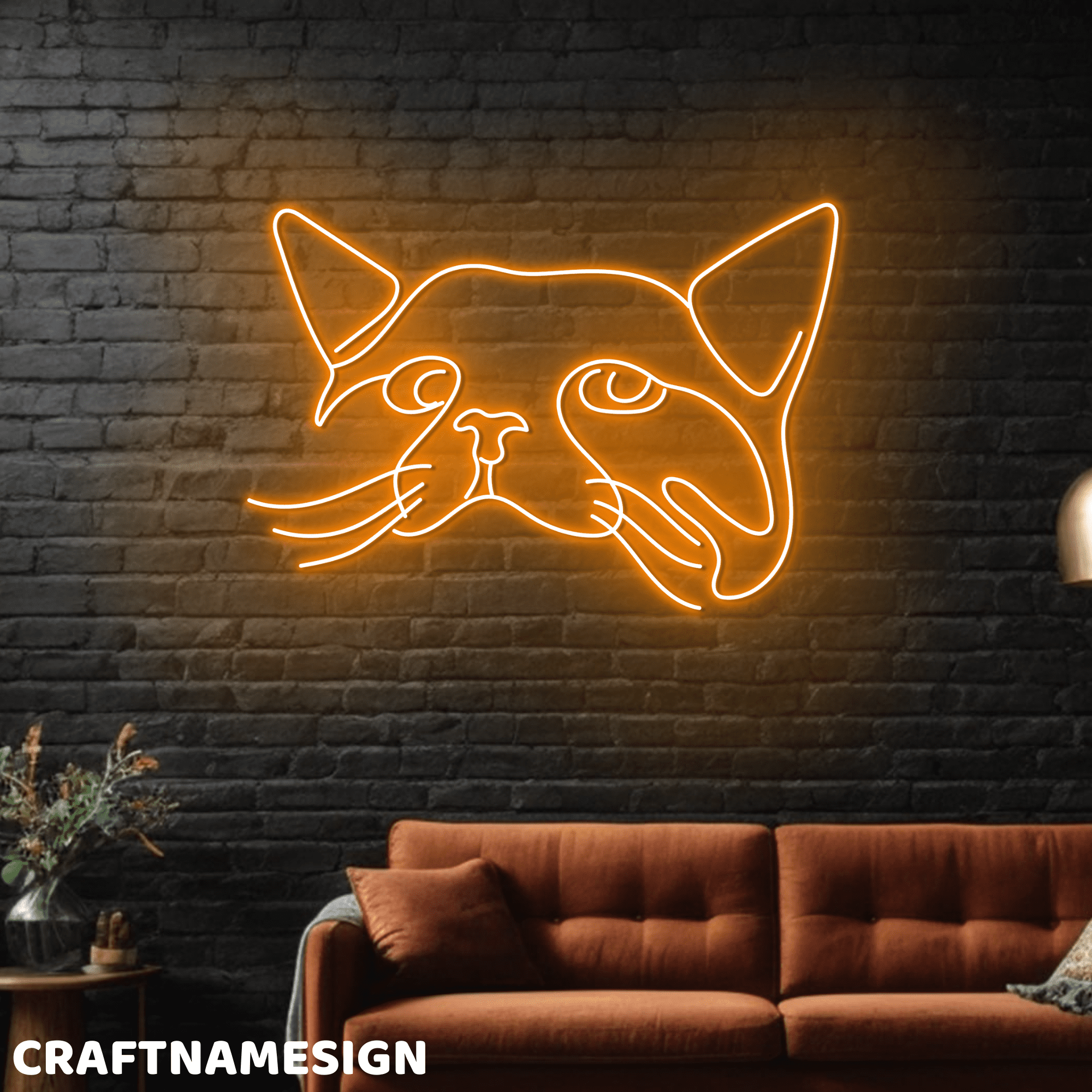 Craftnamesign Cute Cat Neon Sign, Pet House Wall Sign, Cat Wall Decor ...