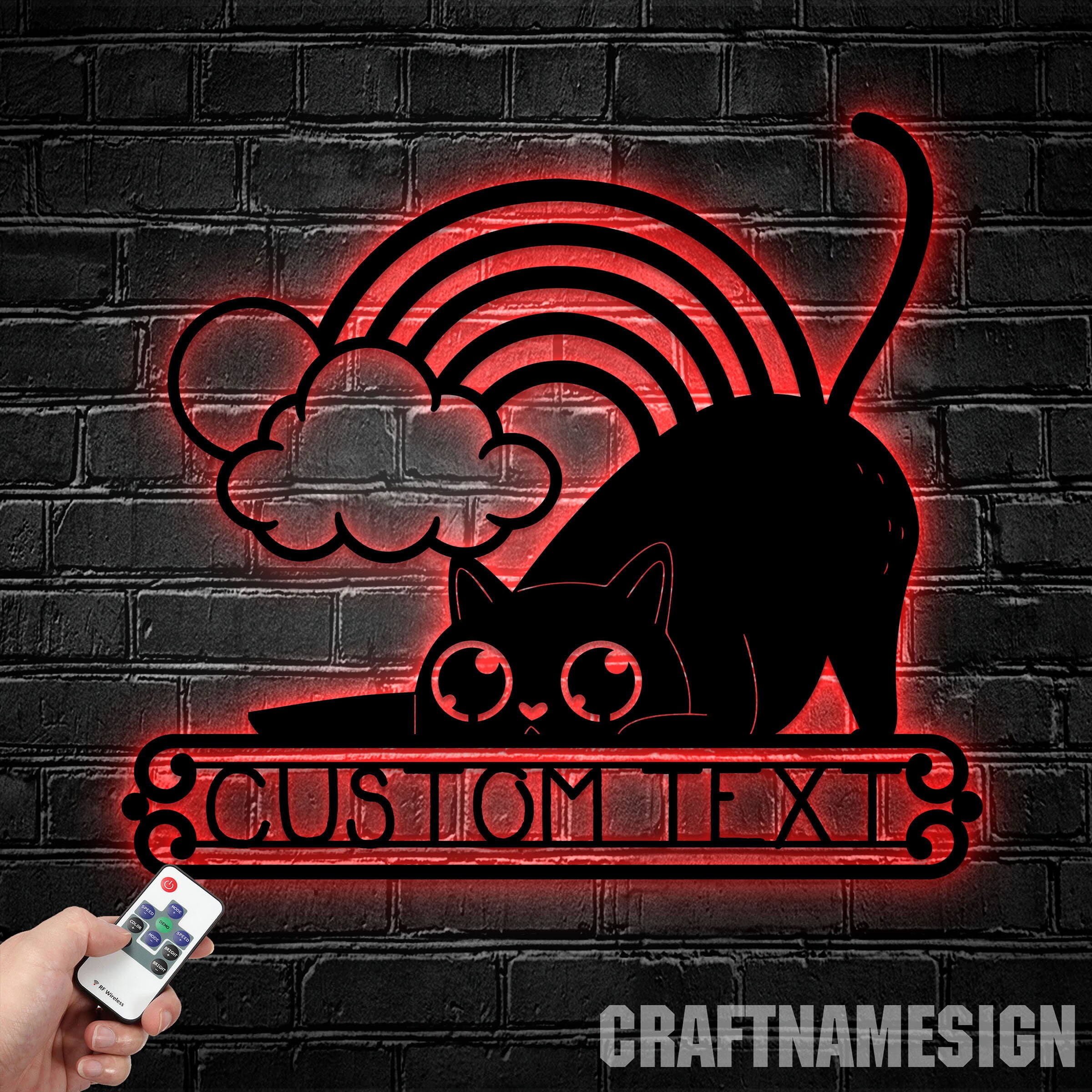 Craftnamesign Cute Cat Sign, Cute Kitten Metal Sign, Cat Lover Gift ...