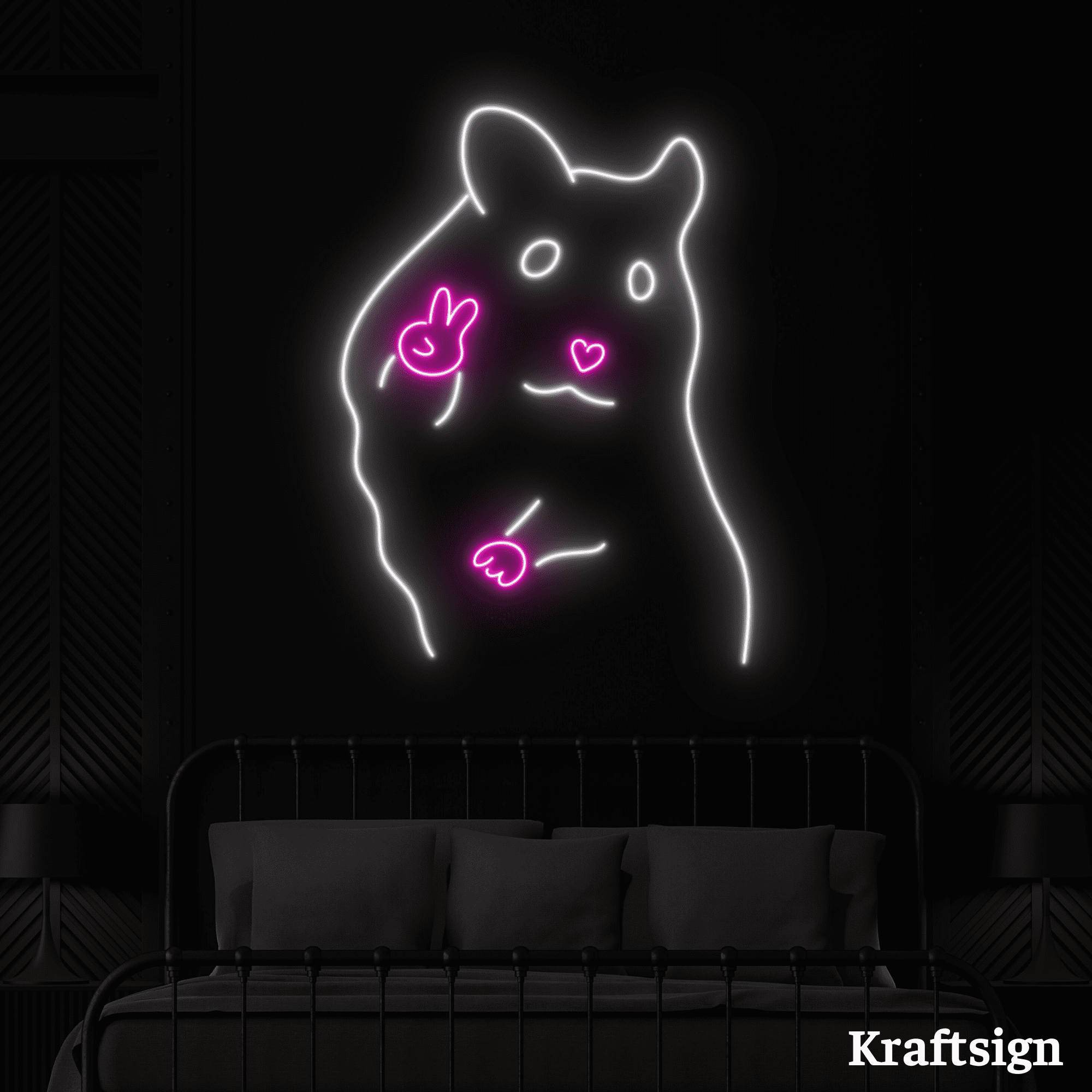 Craftnamesign Cute Chipmunk Neon Sign, Kid Room Decor, Chipmunk Signs ...