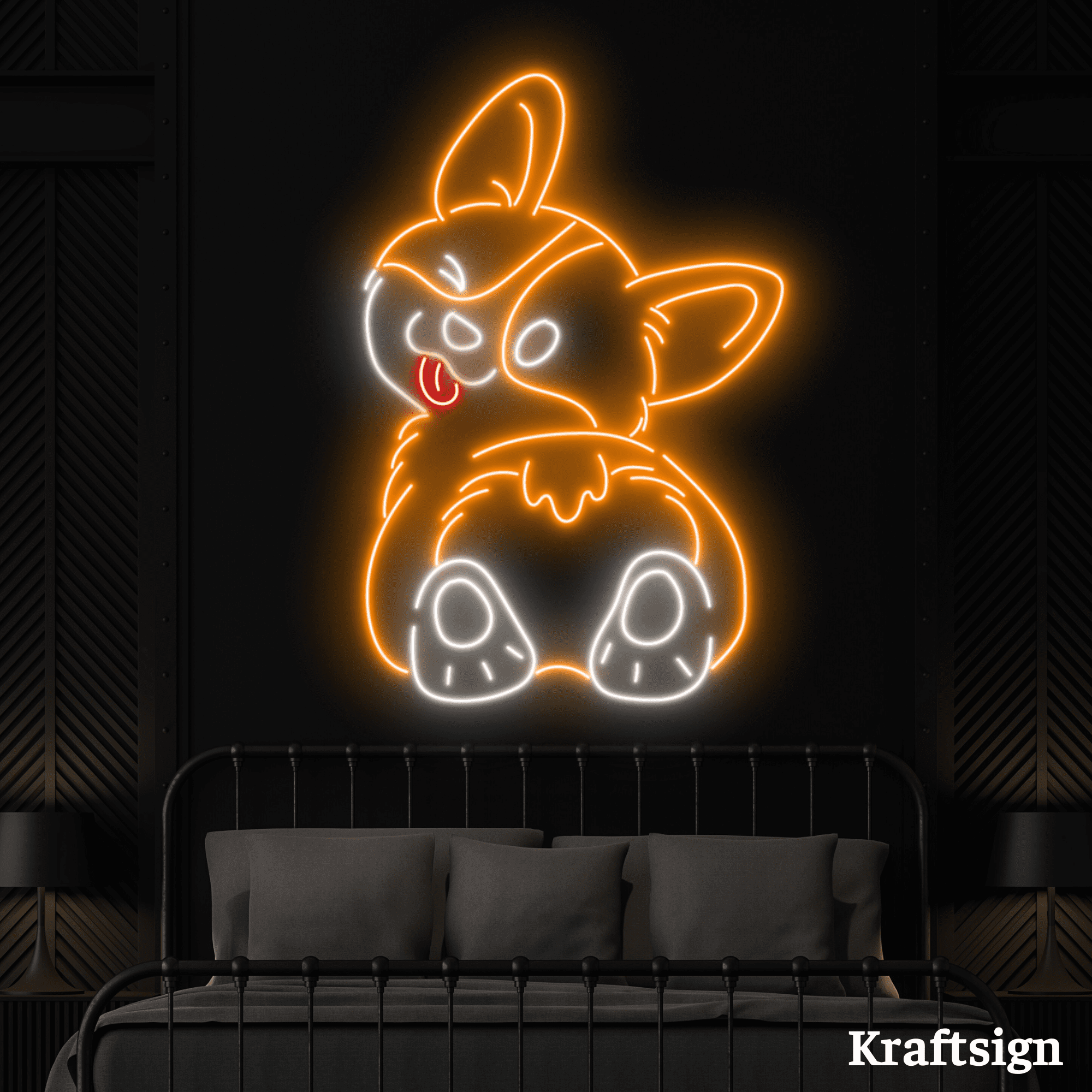 Craftnamesign Cute Corgi Dog Neon Sign, Dog Lover Gifts, Bedroom Wall ...