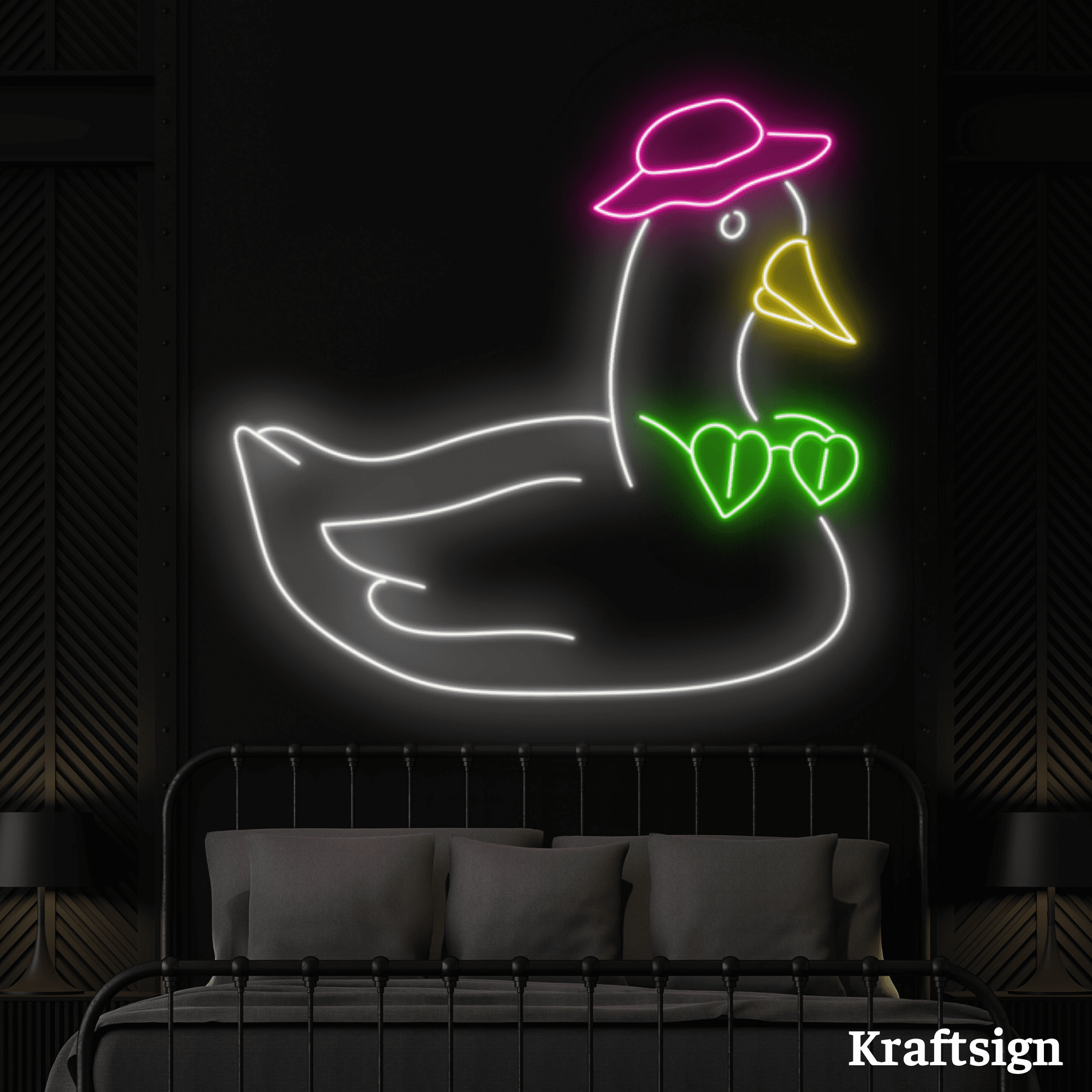 Craftnamesign Cute Duck Neon Sign, Farm House Sign, Nursery Room Decor ...