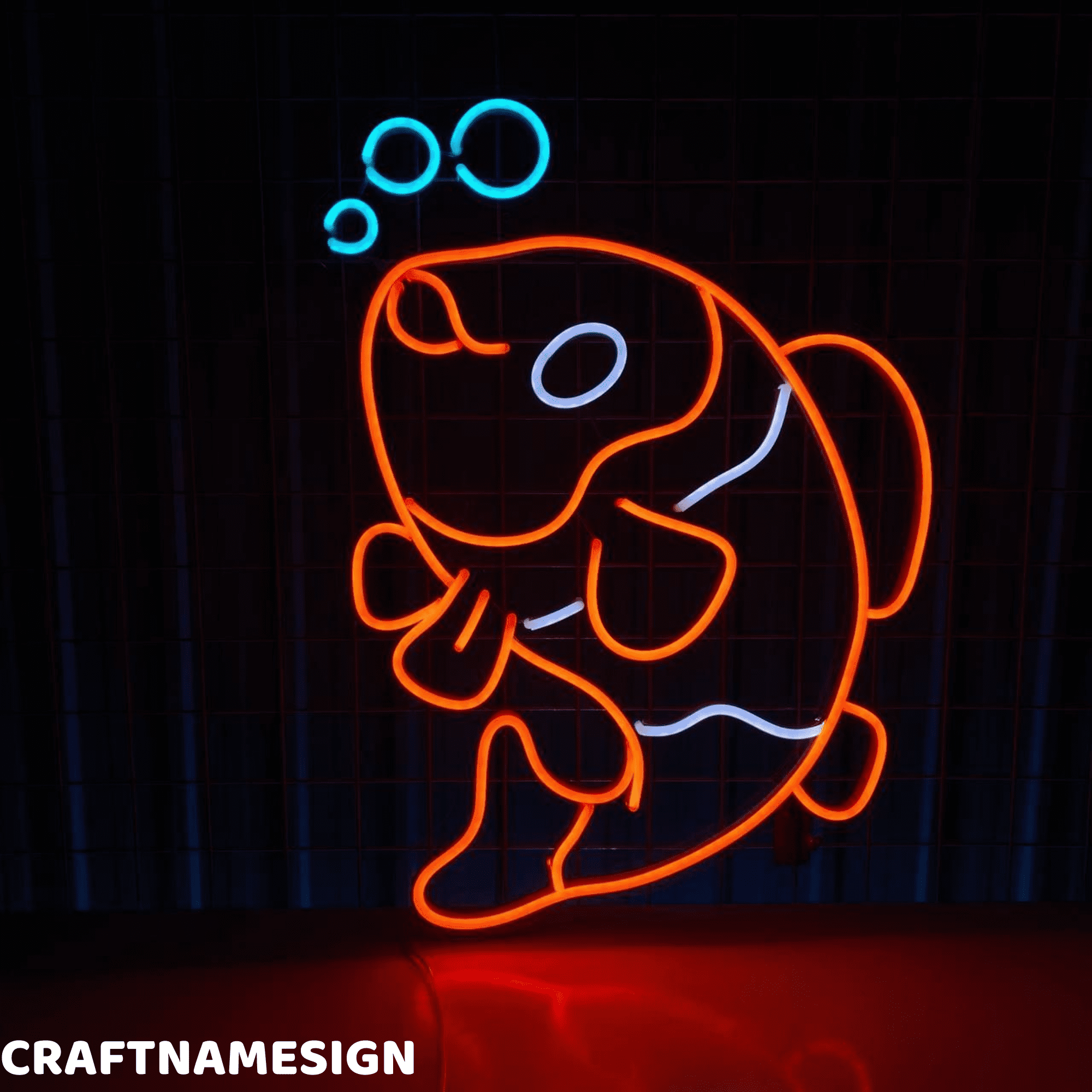 Craftnamesign Cute Fish Neon Sign, Dining Room Wall, Store Shop Led ...