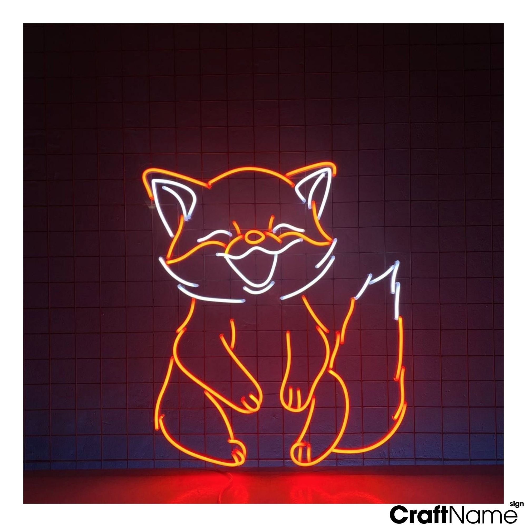 Craftnamesign Cute Fox Neon Light Up, Fox Wall Art, Nursery Room Wall ...