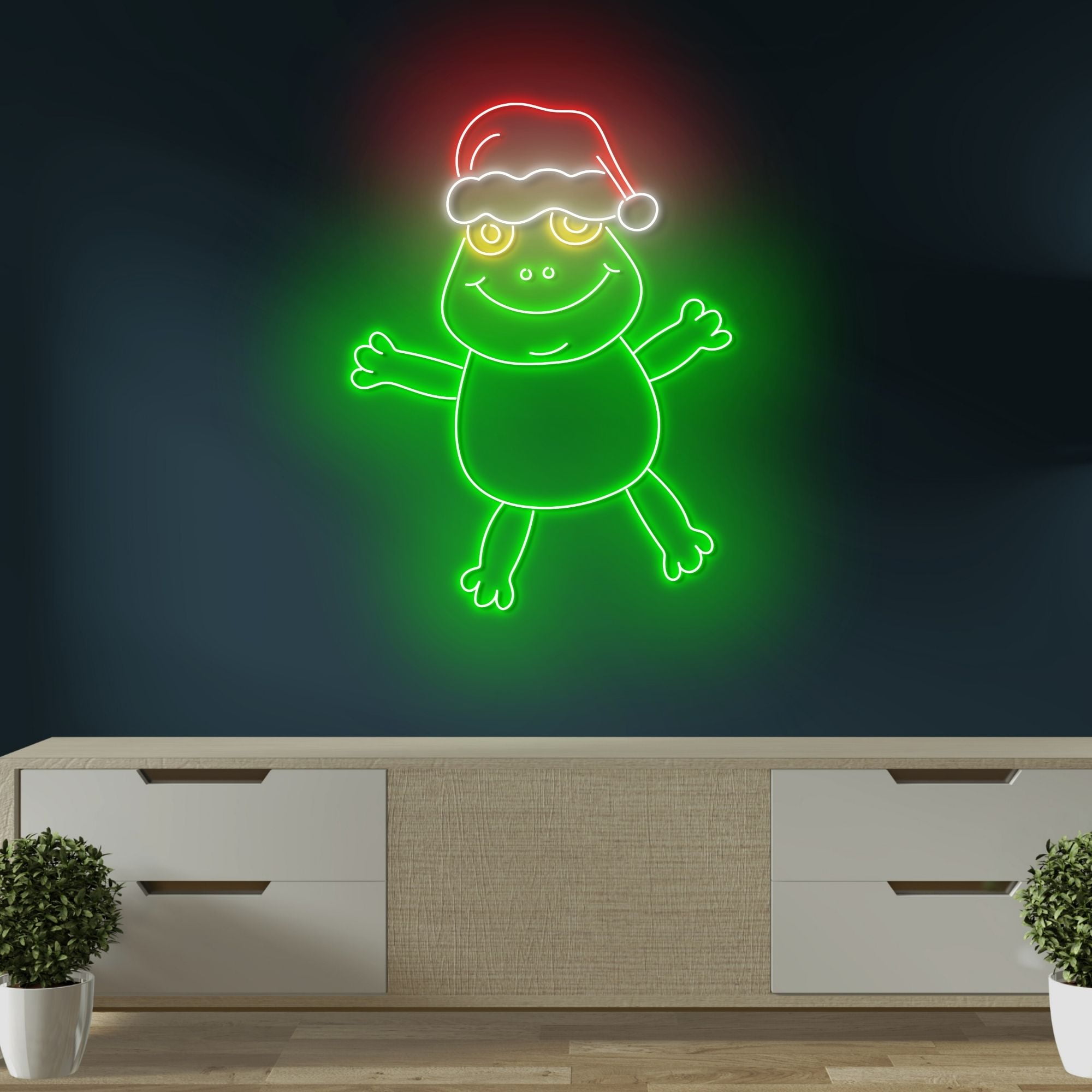 Craftnamesign Cute Frog Xmas Neon Light, Nursery Room Wall Art ...