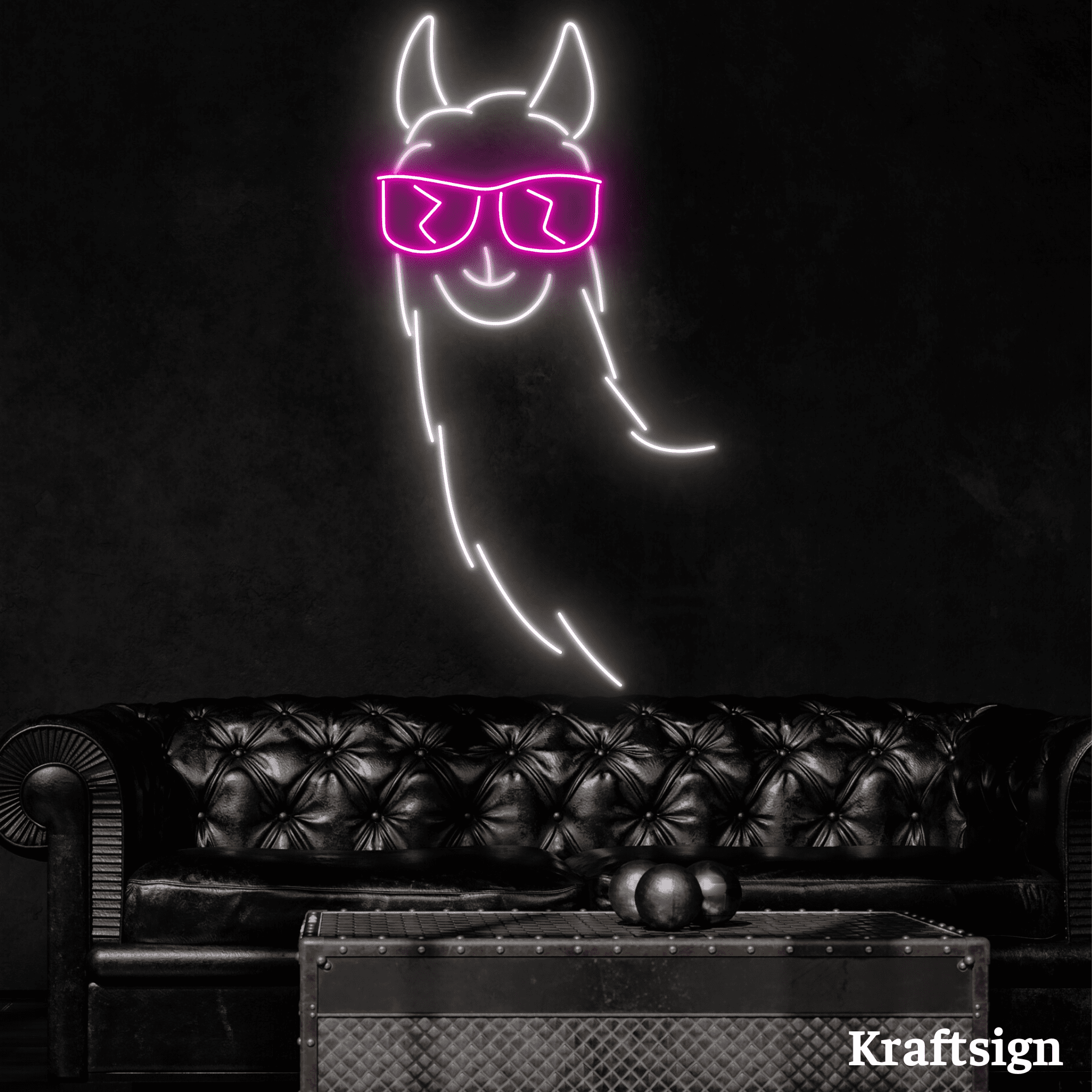 Craftnamesign Cute Llama Neon Sign, Animal Neon Sign, Llama Alpaca Sign ...