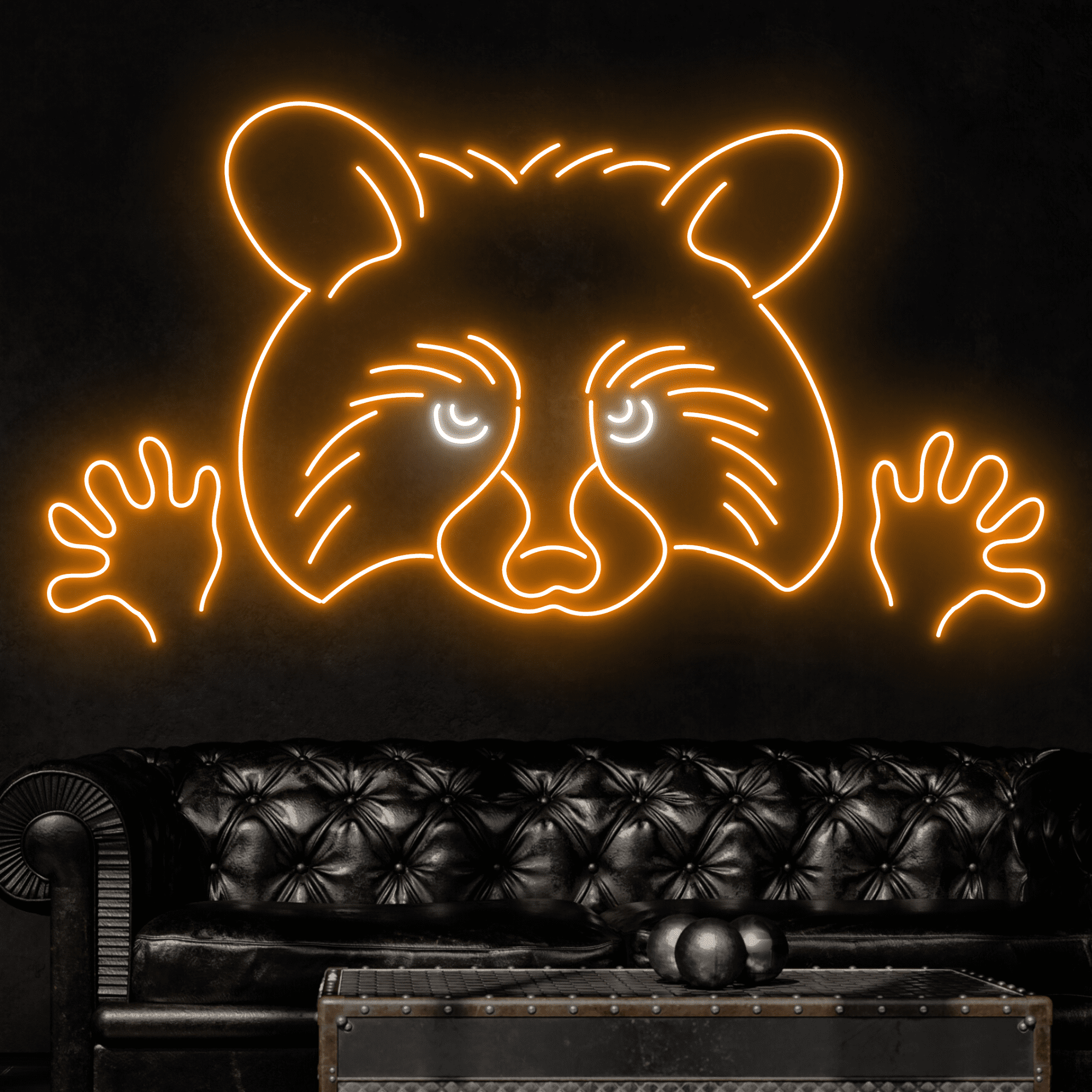Craftnamesign Cute Raccoon Neon Sign, Raccoon Wall Art, Raccoon Decor ...