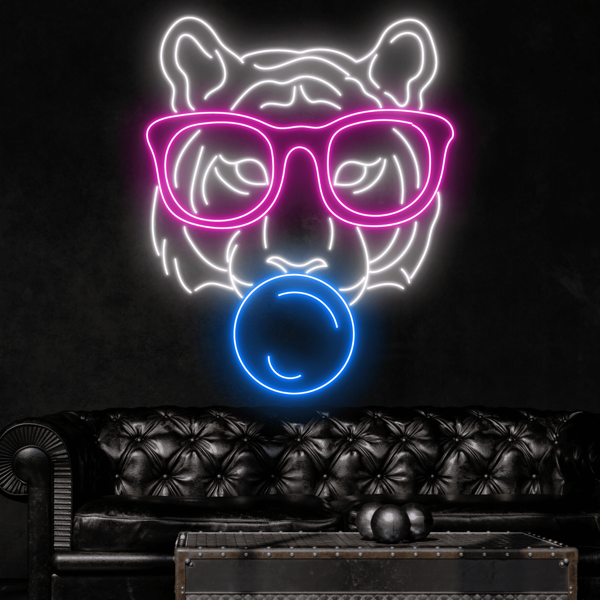 Craftnamesign Cute Tiger Neon Sign, Tiger Wall Art, Animal Wall Decor ...