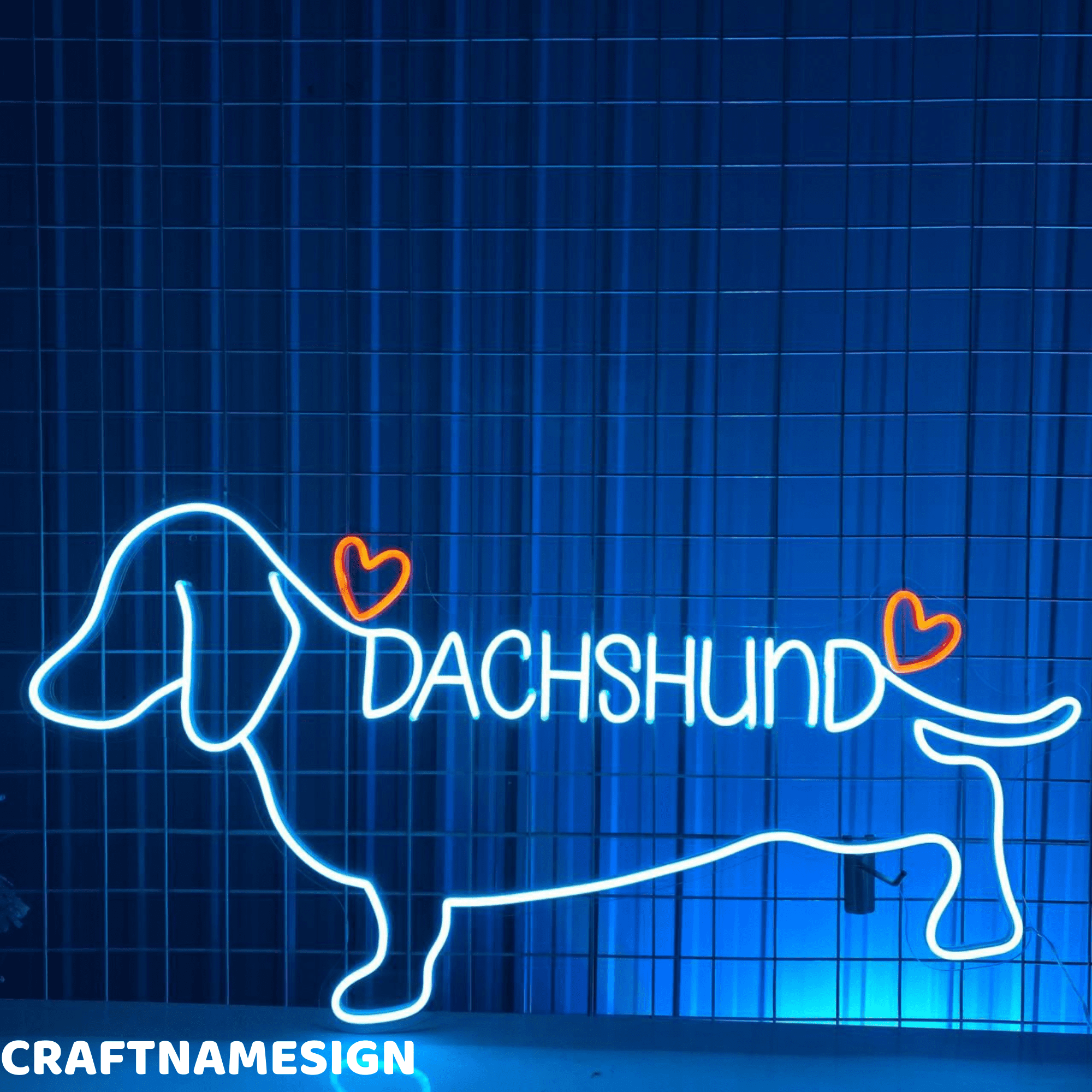 Craftnamesign Dachshund Neon Sign, Bedroom Led Light Wall Art ...