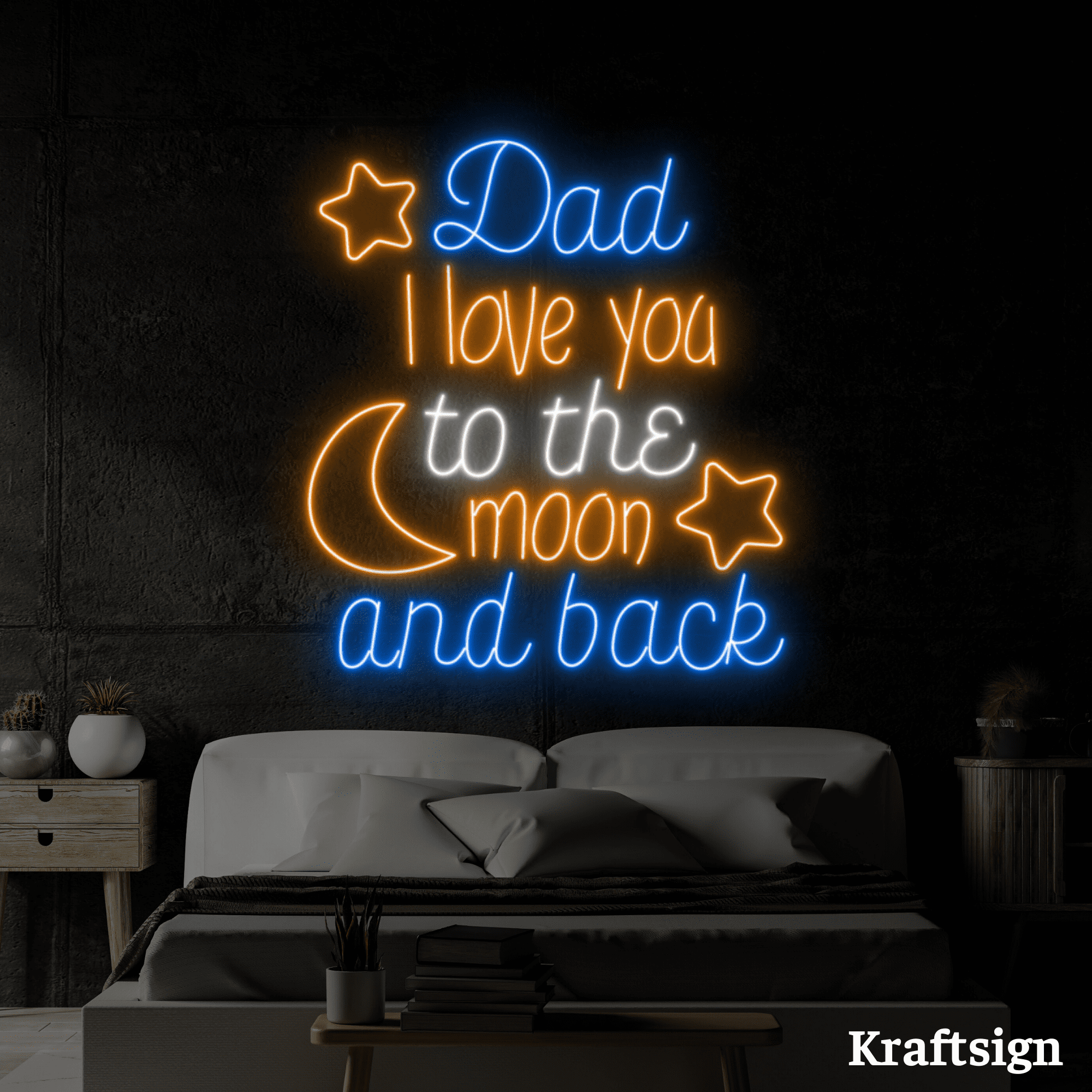 Craftnamesign Dad I Love You Neon Sign, Father Day Gifts Decor, Room ...