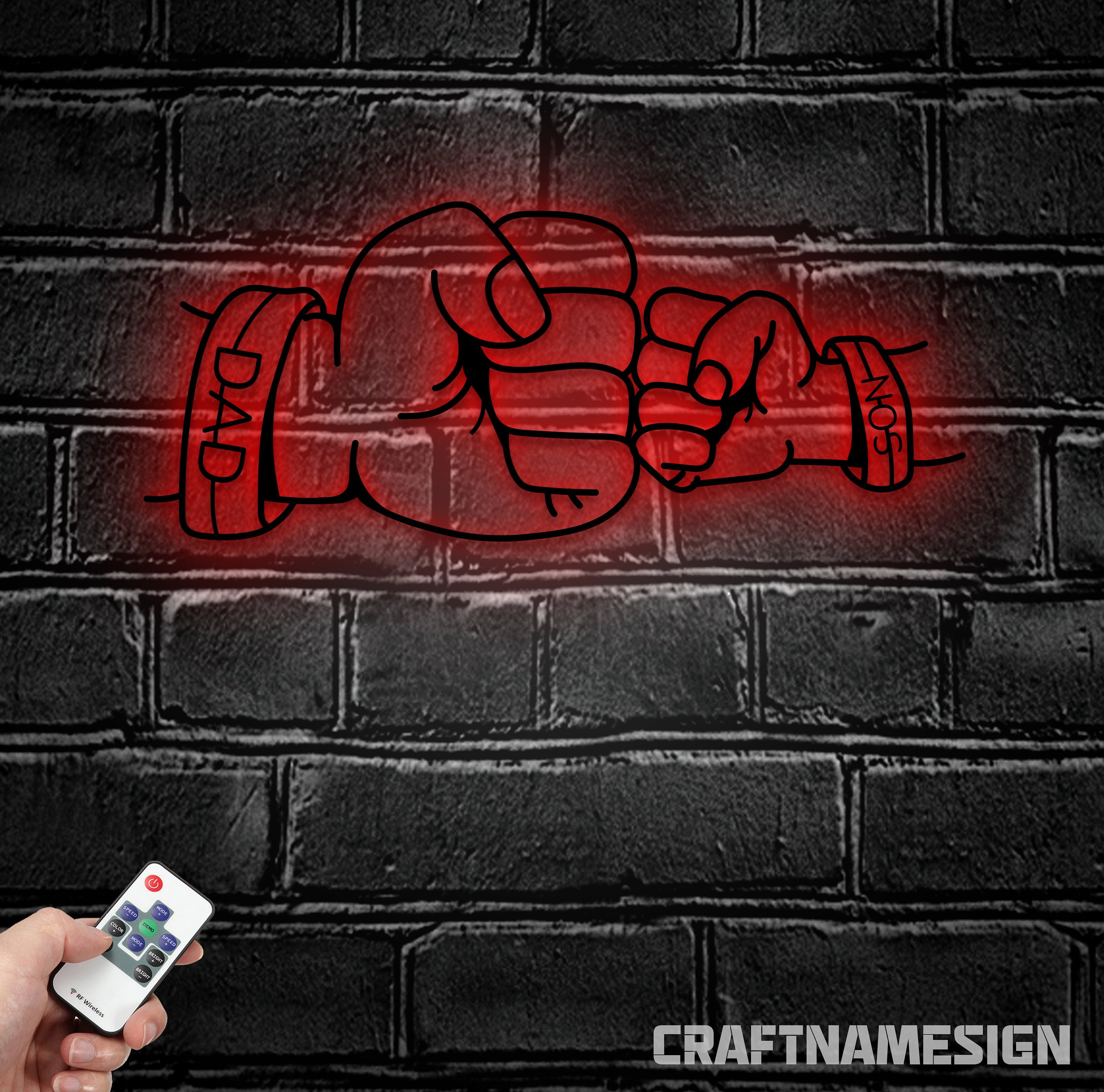 Craftnamesign Dad Metal Wall Art LED Light, Personalized Fathers Day ...