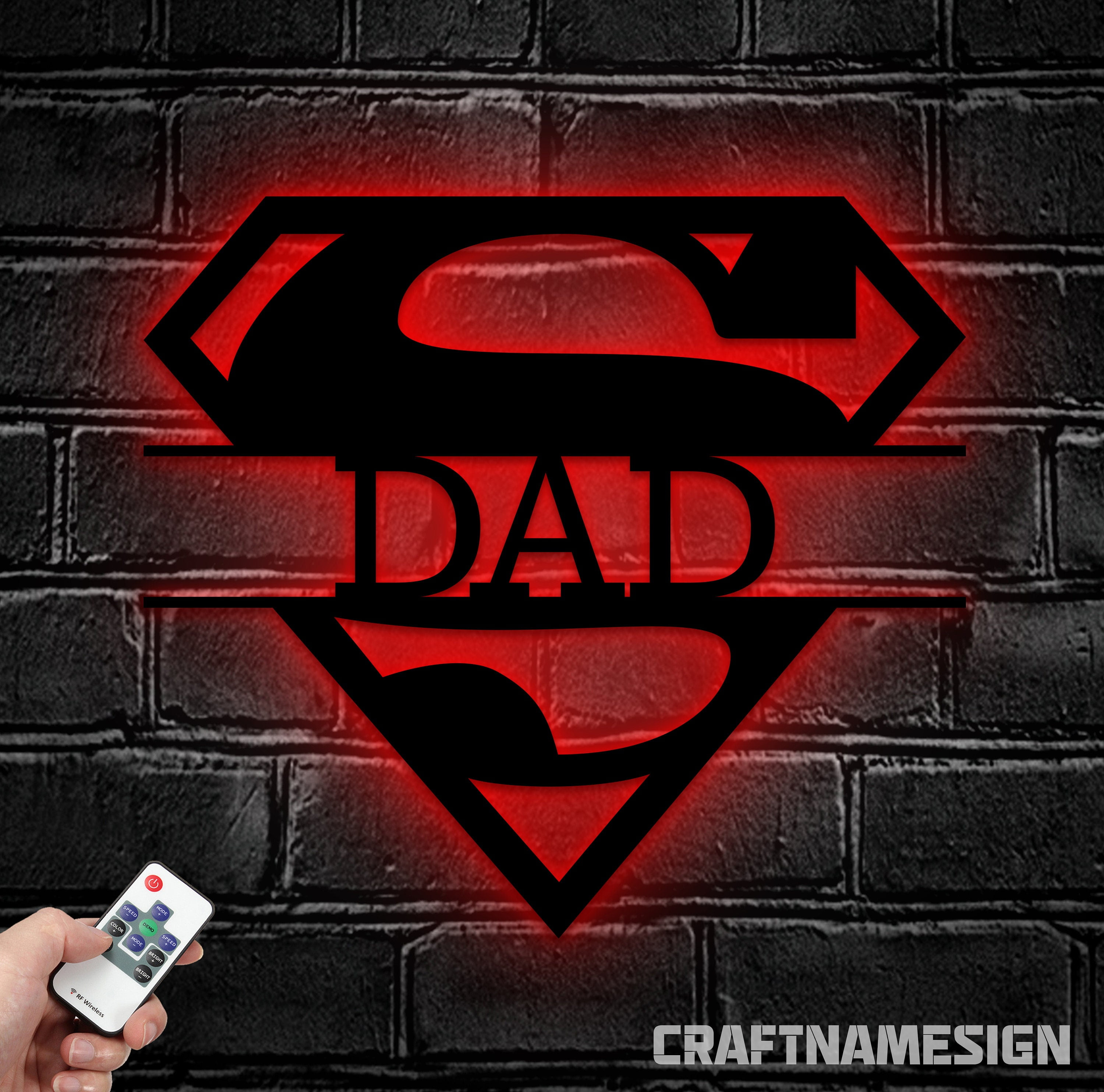 Craftnamesign Dad Metal Wall Art LED Light, Personalized Fathers Day ...