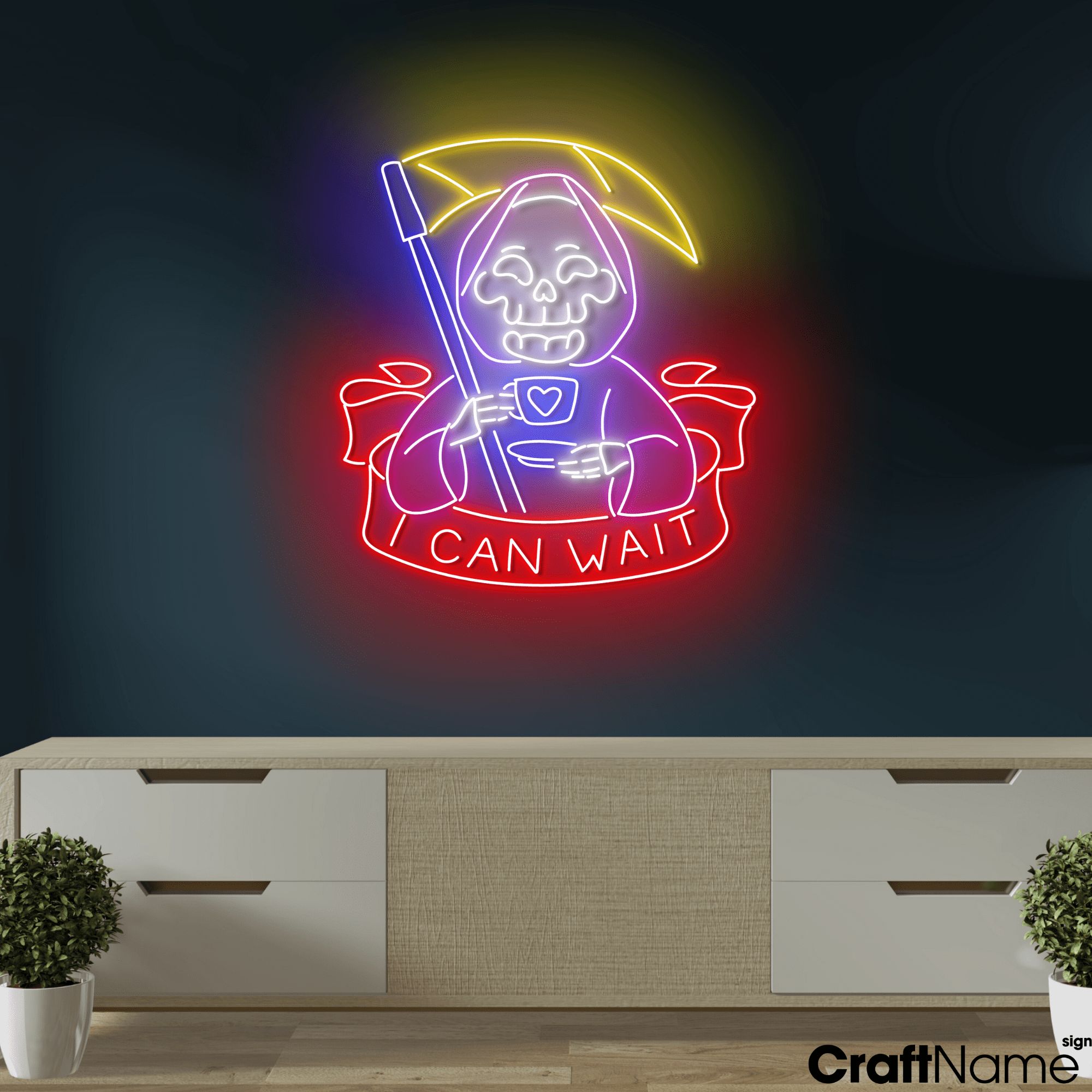 Craftnamesign Death I Can Wait Neon Light For Day Of The Death Wall ...