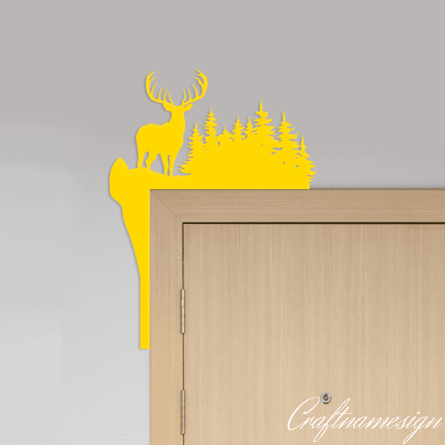 Craftnamesign Deer Forest Door Corner Hanger, Door Corner Decor for ...