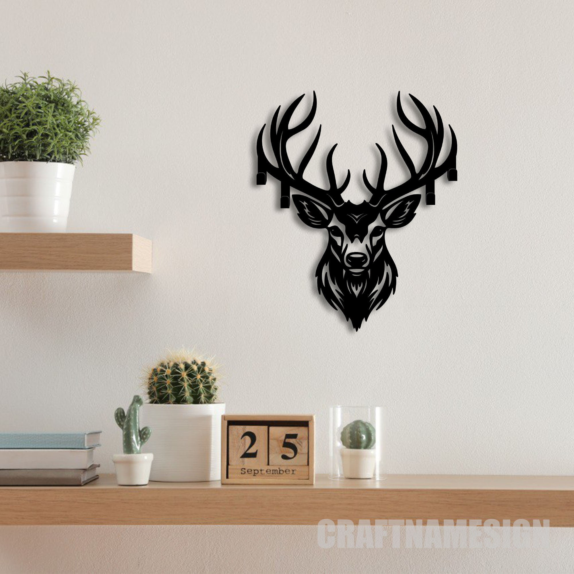 Craftnamesign Deer Hunting Metal Key Holder, Deer Decorative Key Holder ...