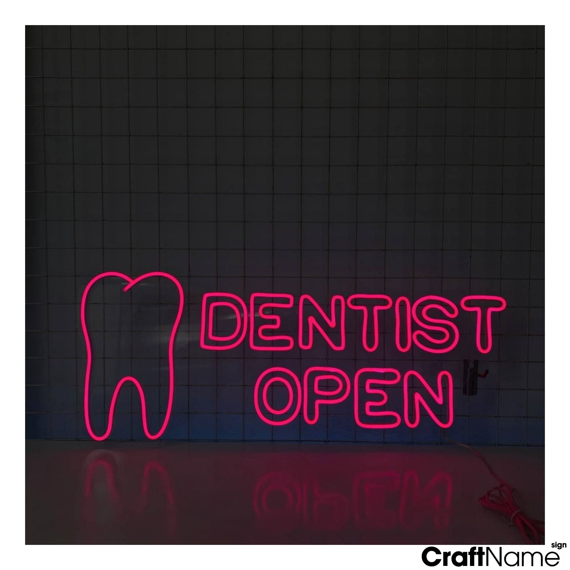 Craftnamesign Dentist Open Neon Light Up, Welcome Sign Decor, Dental ...
