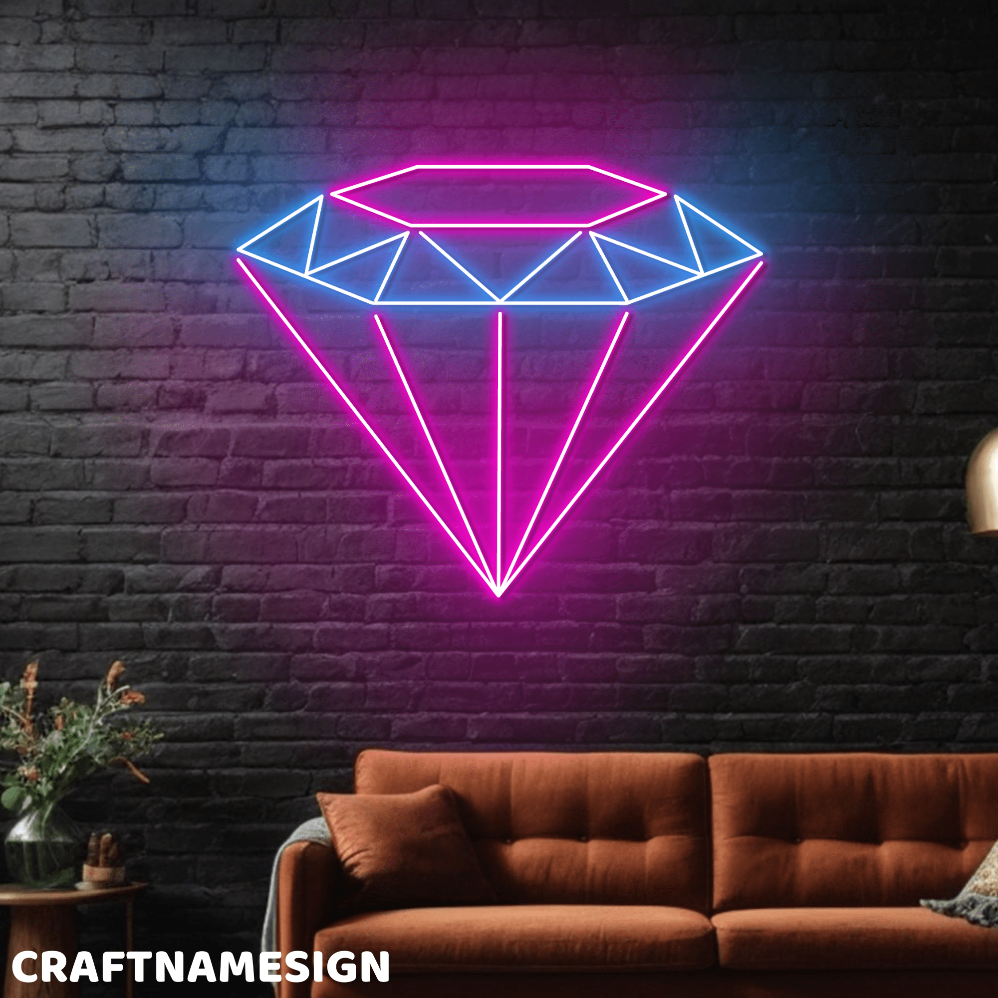 Craftnamesign Diamond Neon Sign, Diamond Store Wall Sign, Living Room ...