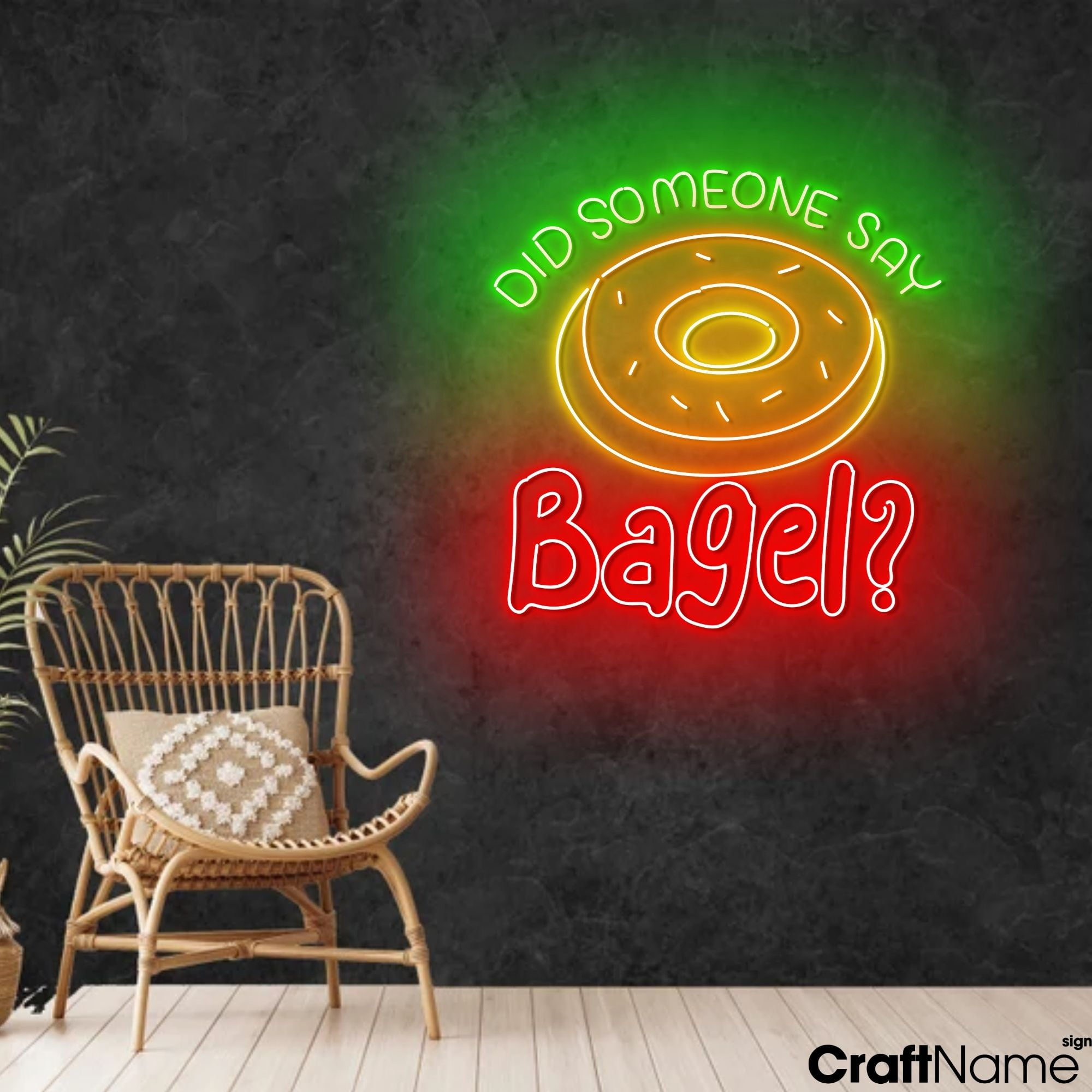 Craftnamesign Did Someone Say Bagel Neon Light, Bagels Wall Art ...