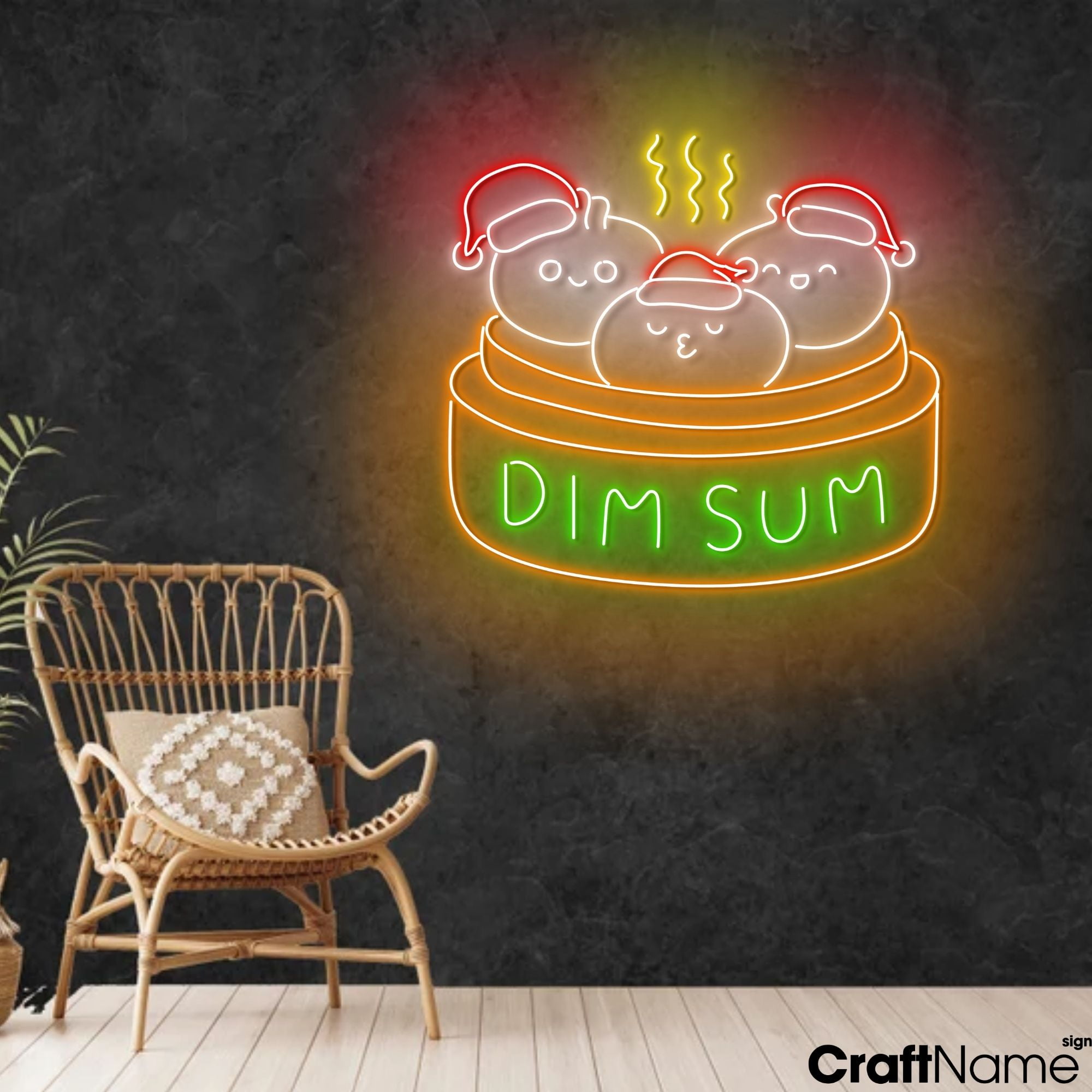 Craftnamesign Dimsum Neon Light, Christmas LED Sign, Chinese Restaurant Wall Art - Walmart.com