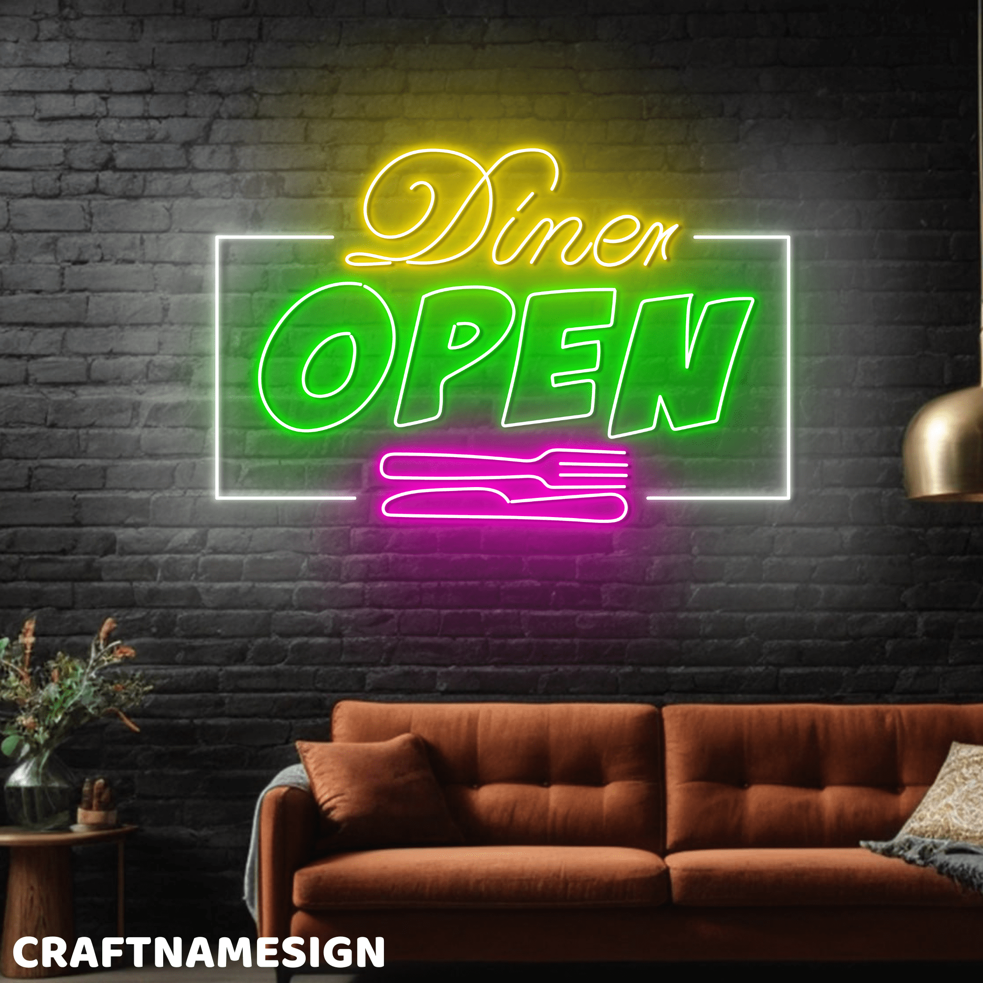 Craftnamesign Diner Open Neon Light, Welcome Sign For Diner Restaurant ...