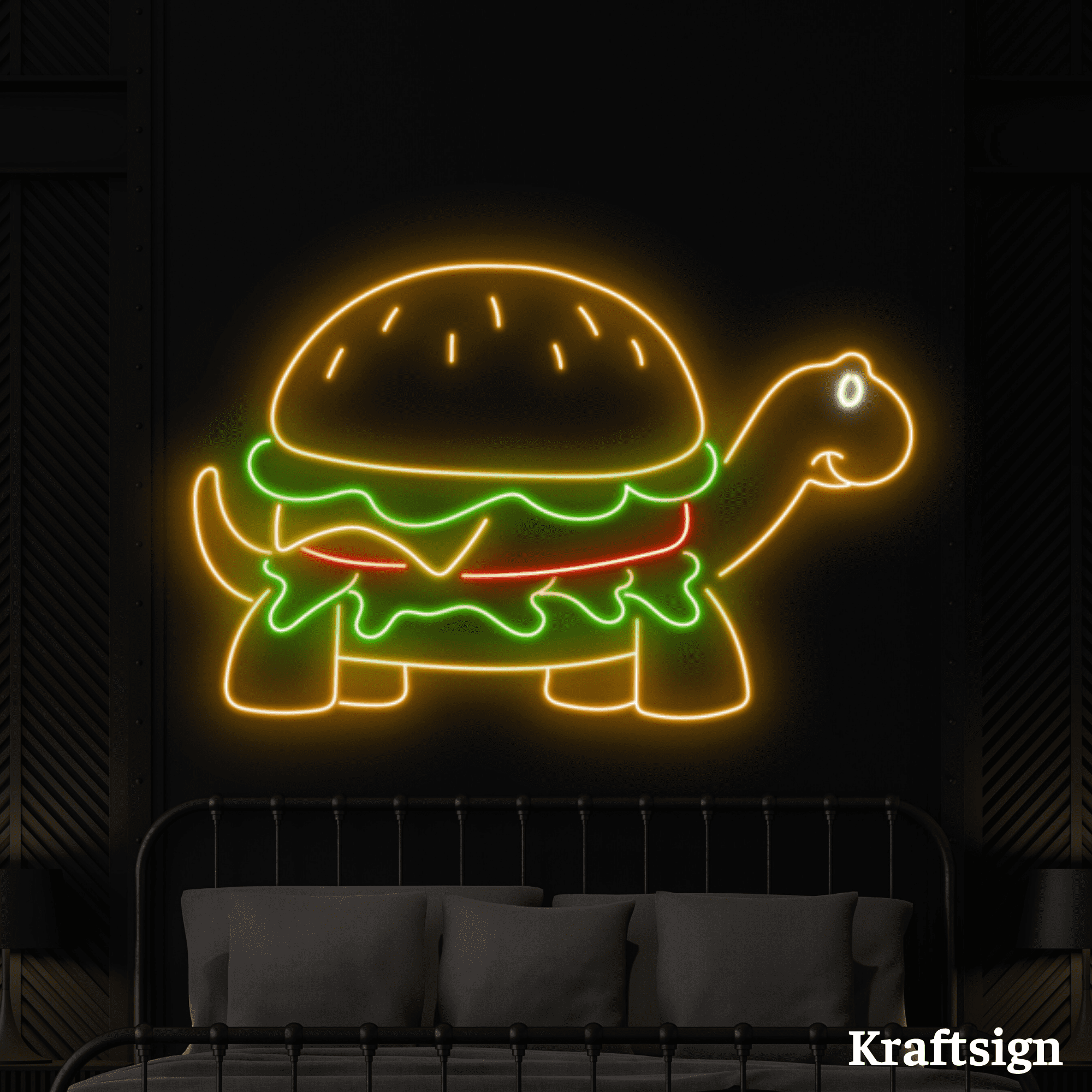 Craftnamesign Dinosaur Burger Neon Sign, Burger Shop Decor, Fast Food ...