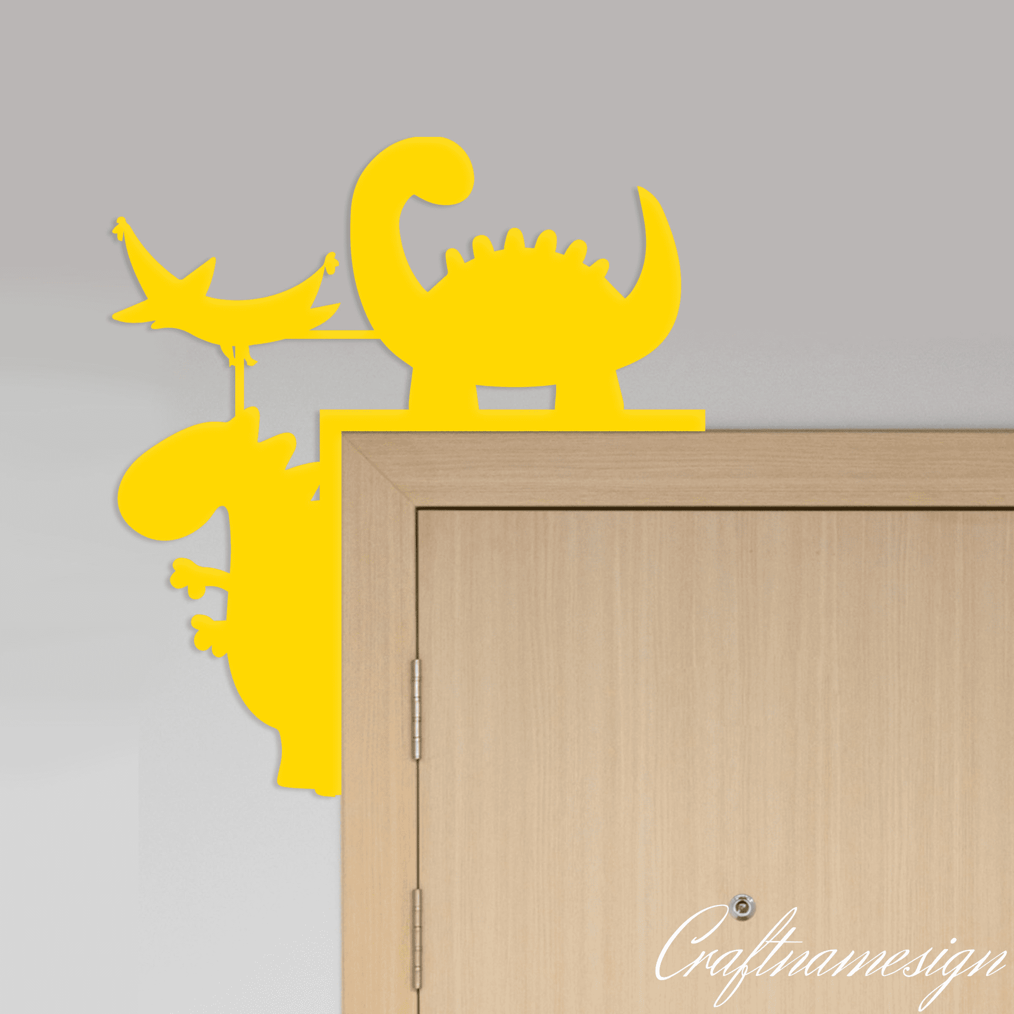 Craftnamesign Dinosaur Door Corner Hanger, Door Corner Decor for ...