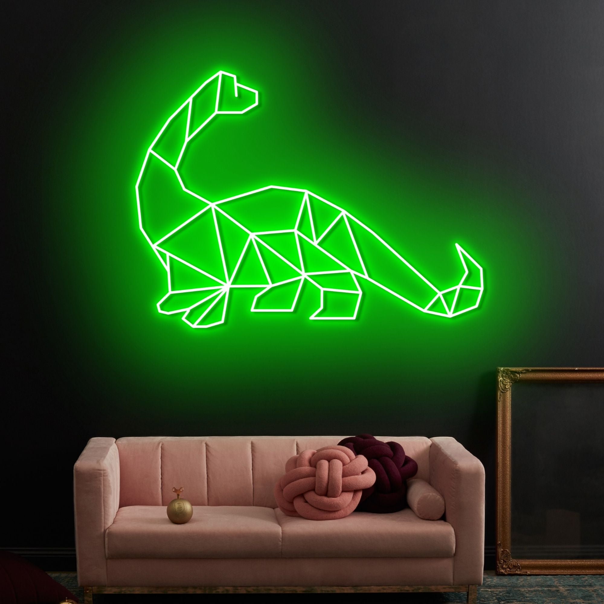 Craftnamesign Dinosaur Geometric Neon Light, Dinosaur LED Light Decor ...