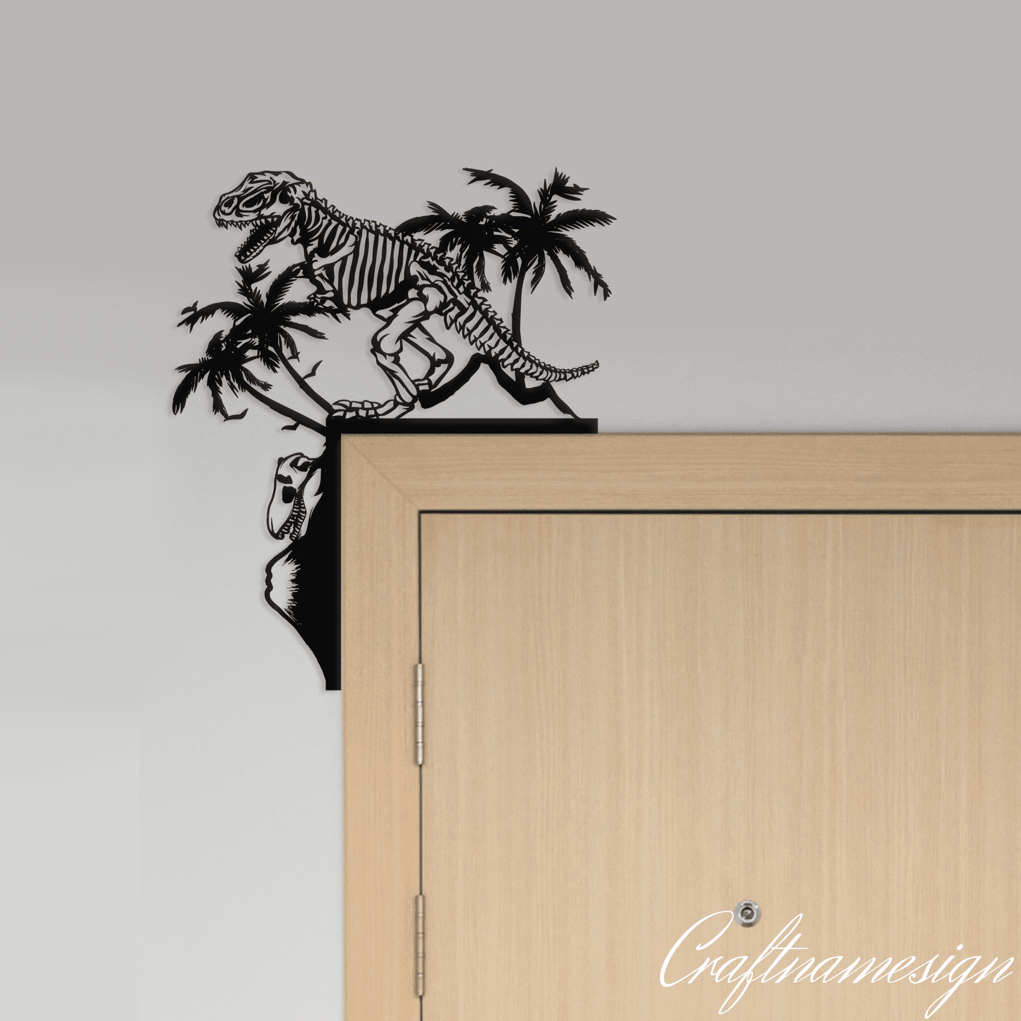 Craftnamesign Dinosaur Metal Door Corner Sign, Dinosaur Sign Decoration ...