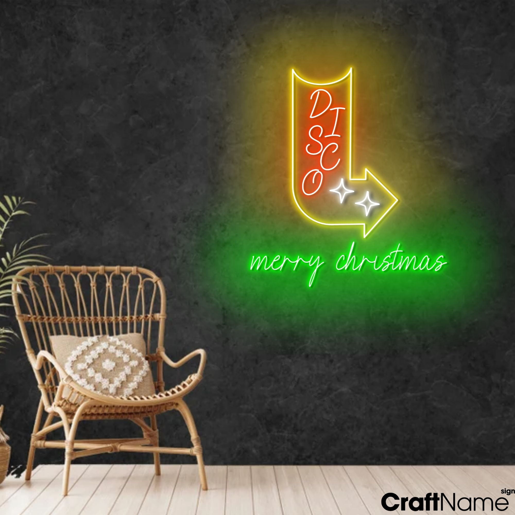 Craftnamesign Disco Sign Xmas Neon Light, Merry Christmas LED Sign ...