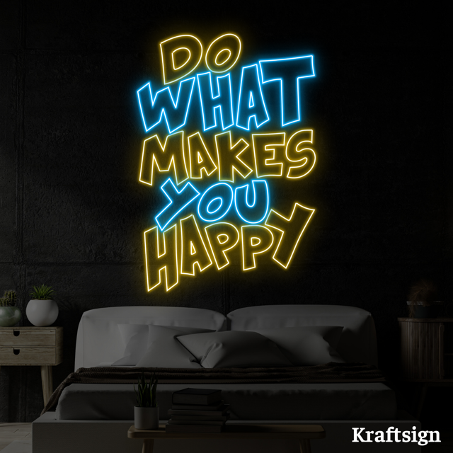 Craftnamesign Do What Make You Happy Neon Sign, Quotes LED Sign, Room ...